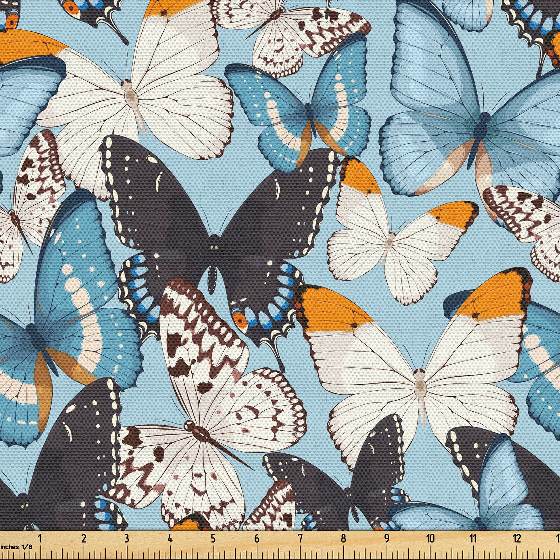 Ambesonne Butterfly Fabric by the Yard Upholstery, Wingy Romance ...