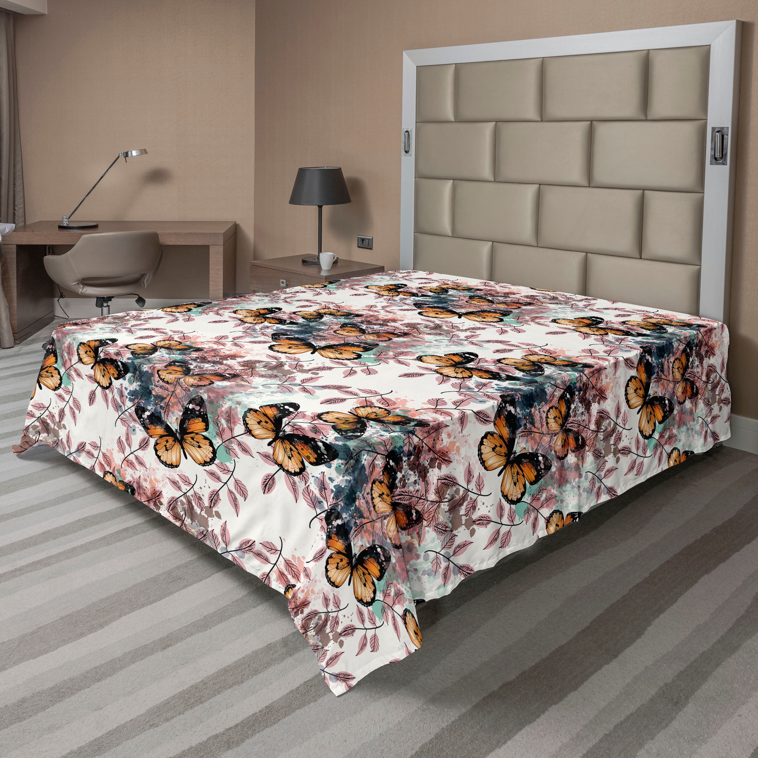 Ambesonne Butterfly Flat Bedding Sheet Soft Top Sheet, Monarch W?ngs ...