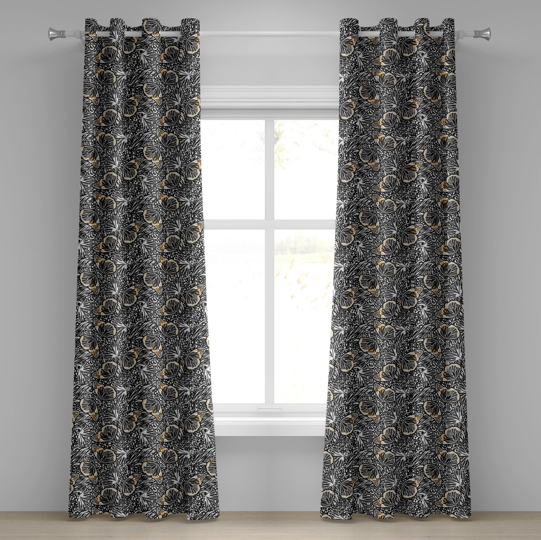 Ambesonne Butterfly Grommet Curtain, Forest Wings Animal Skin, 50"x120 ...