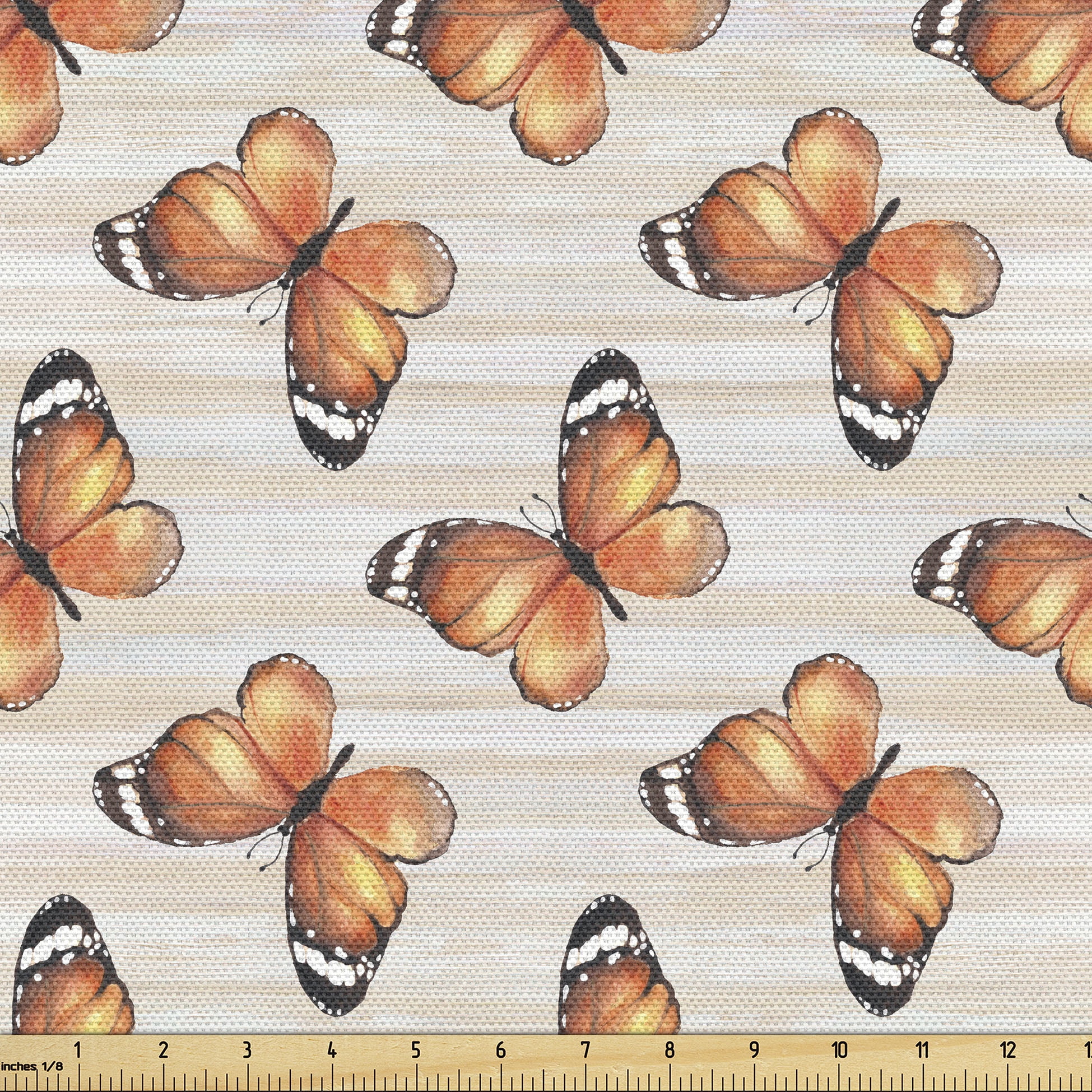 Ambesonne Butterfly Pattern Fabric by the Yard Upholstery, Monarch ...