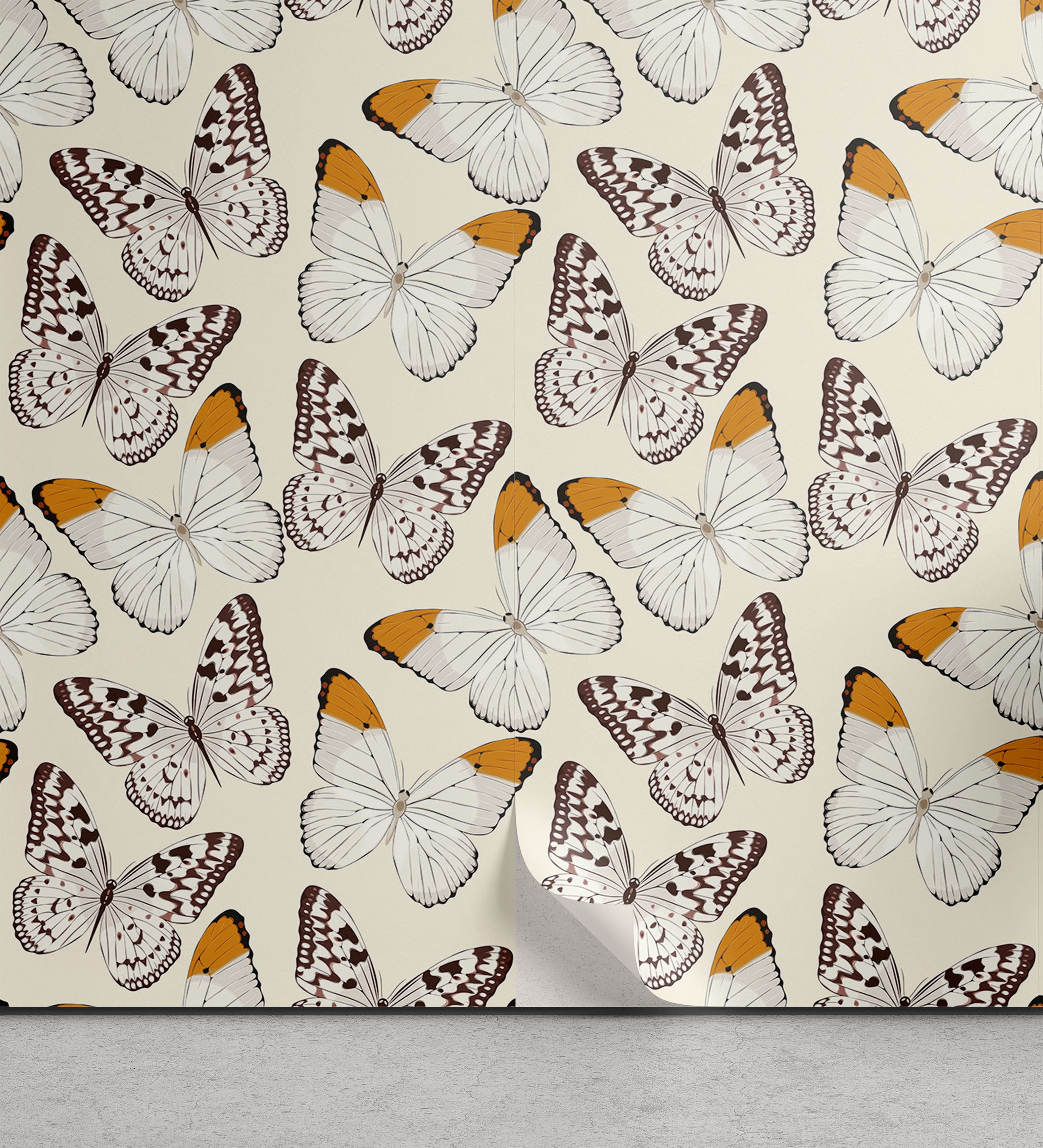 Ambesonne Butterfly Peel & Stick Wallpaper for Home, Meadow Wings Print ...