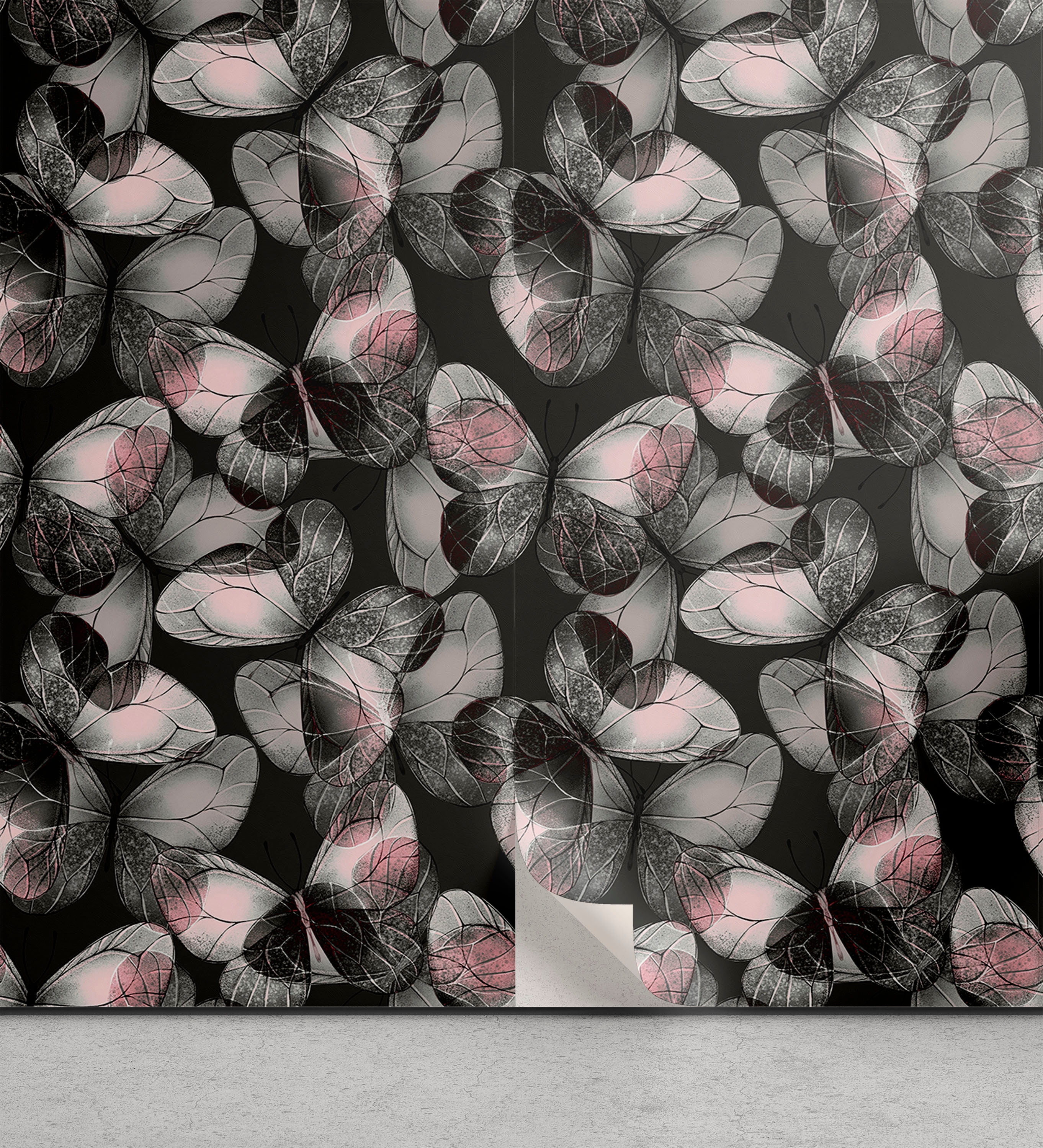 Ambesonne Butterfly Peel & Stick Wallpaper for Home, Wingy Animals Line ...