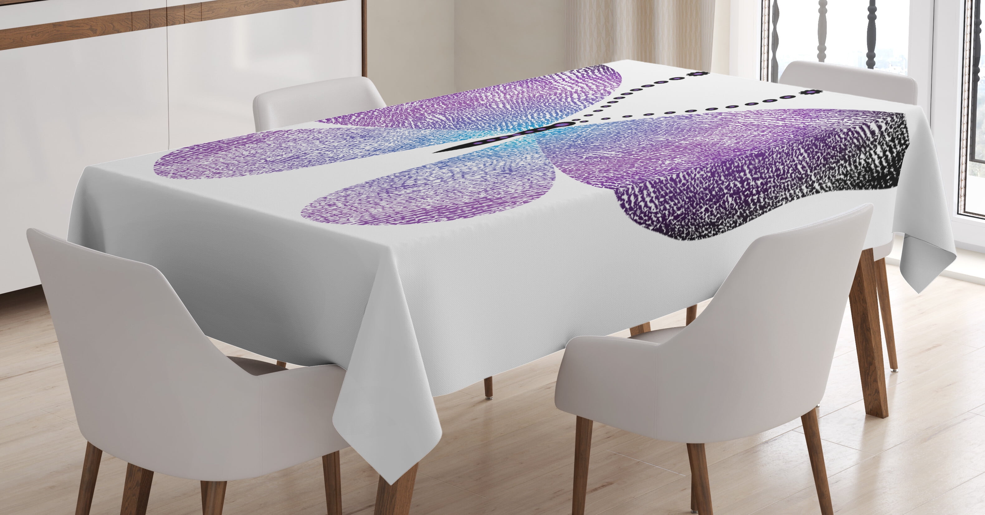 Ambesonne Butterfly Tablecloth Rectangular Table Cover, Pointillist ...