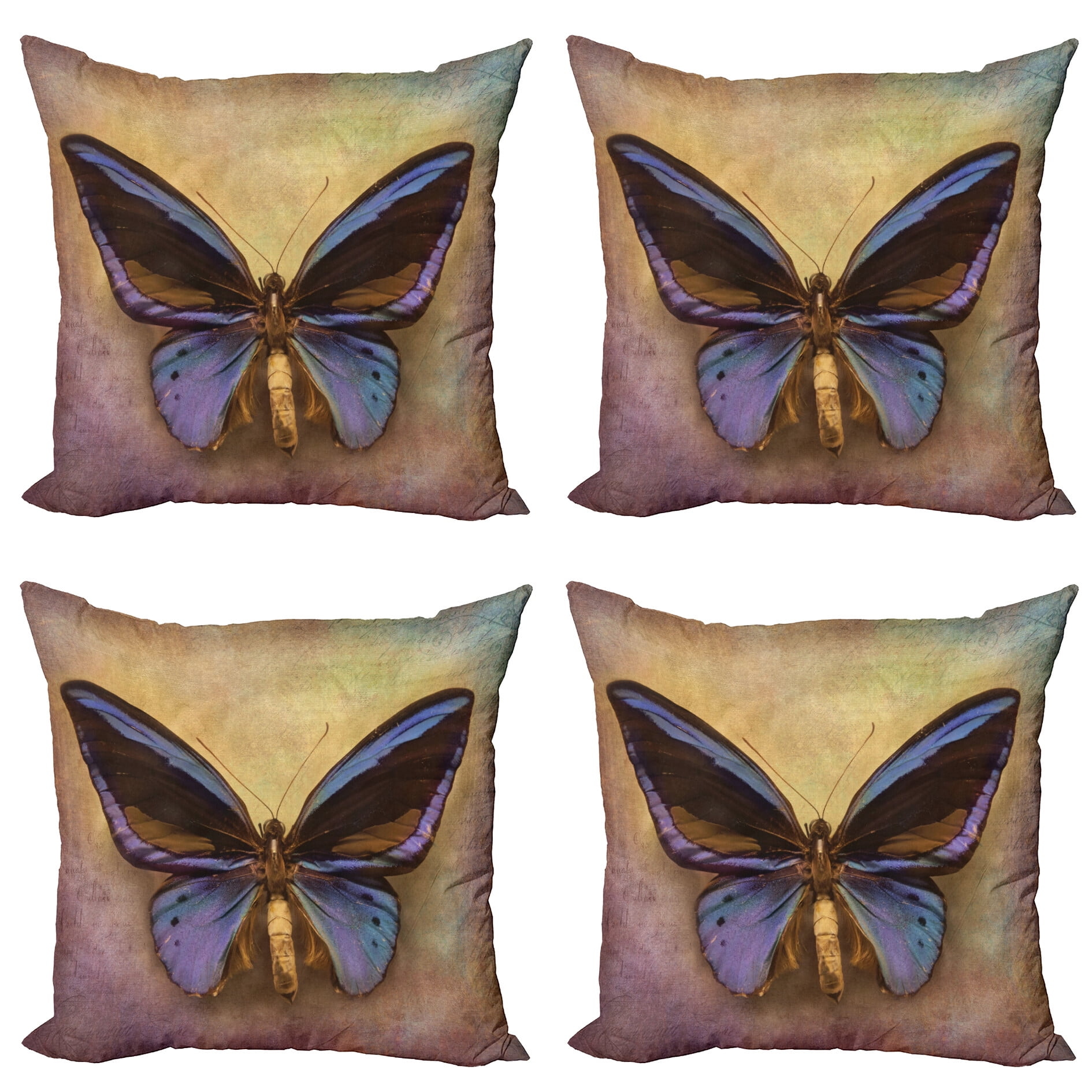 Ambesonne Butterfly Throw Pillow Cover 4 Pack, Monarch Butterfly, 24 ...