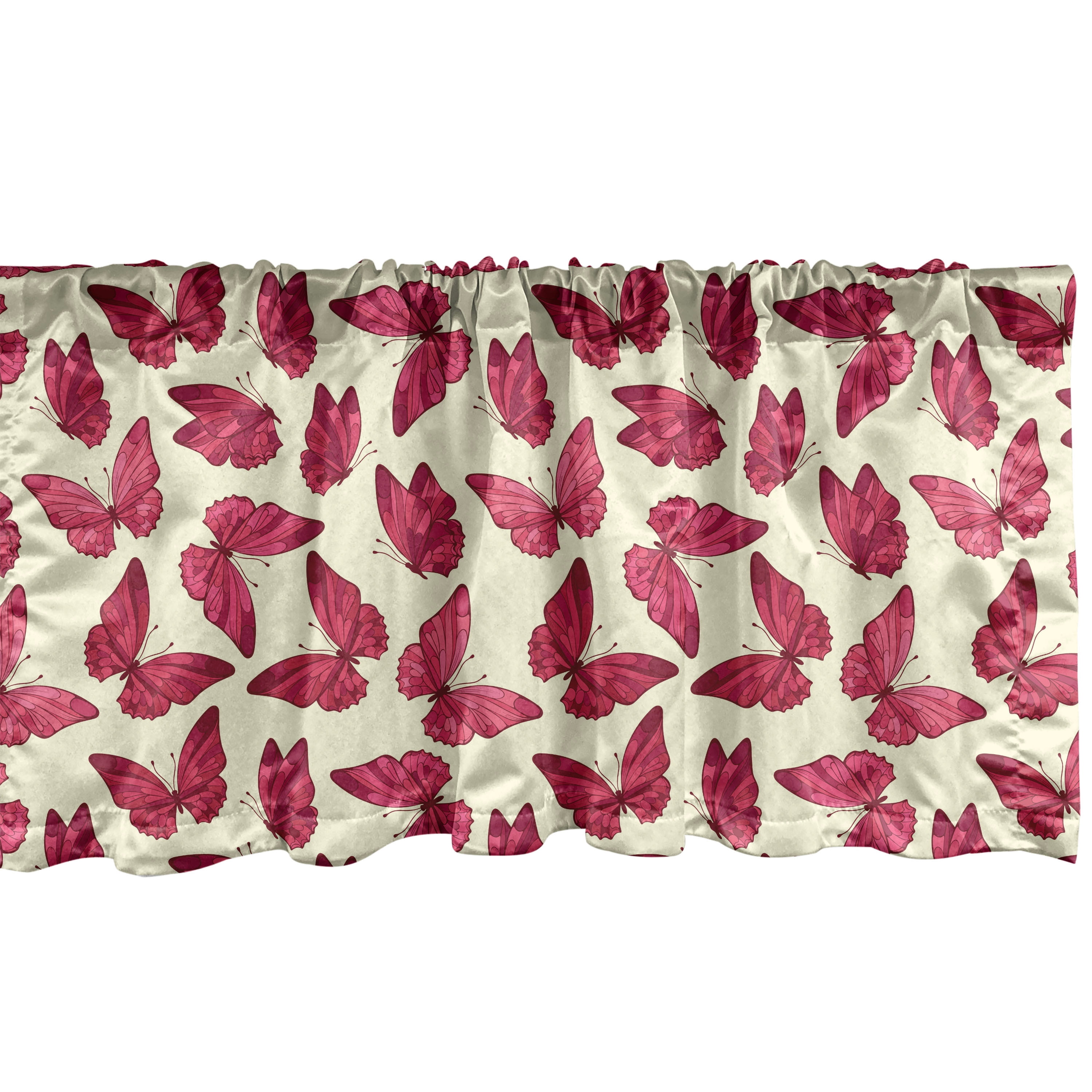 Ambesonne Butterfly Window Valance, Graceful Romantic Spring Theme ...