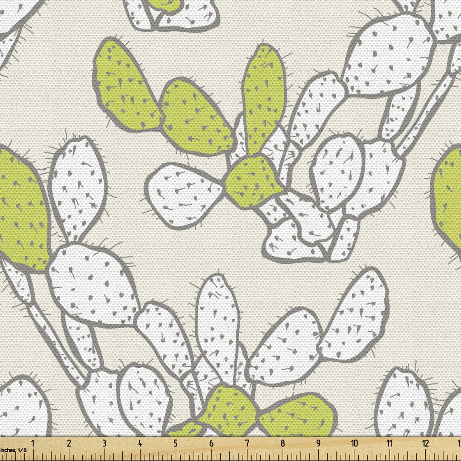 Ambesonne Cactus Fabric by the Yard Upholstery, Pastel Exotic Cacti ...