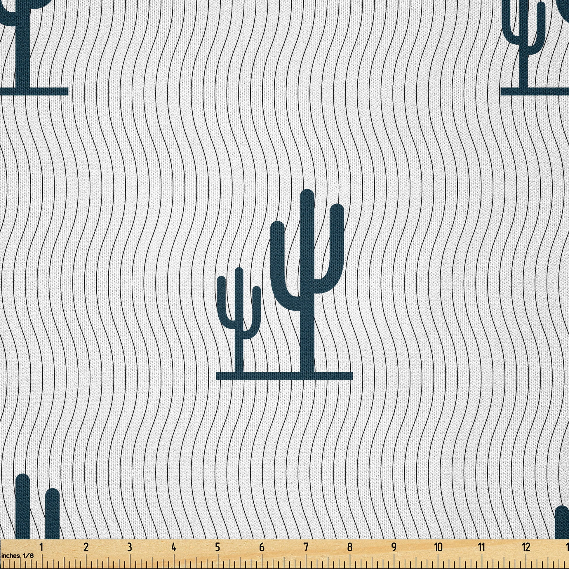 Ambesonne Cactus Fabric by the Yard Microfiber, Saguaro Cacti Motif ...