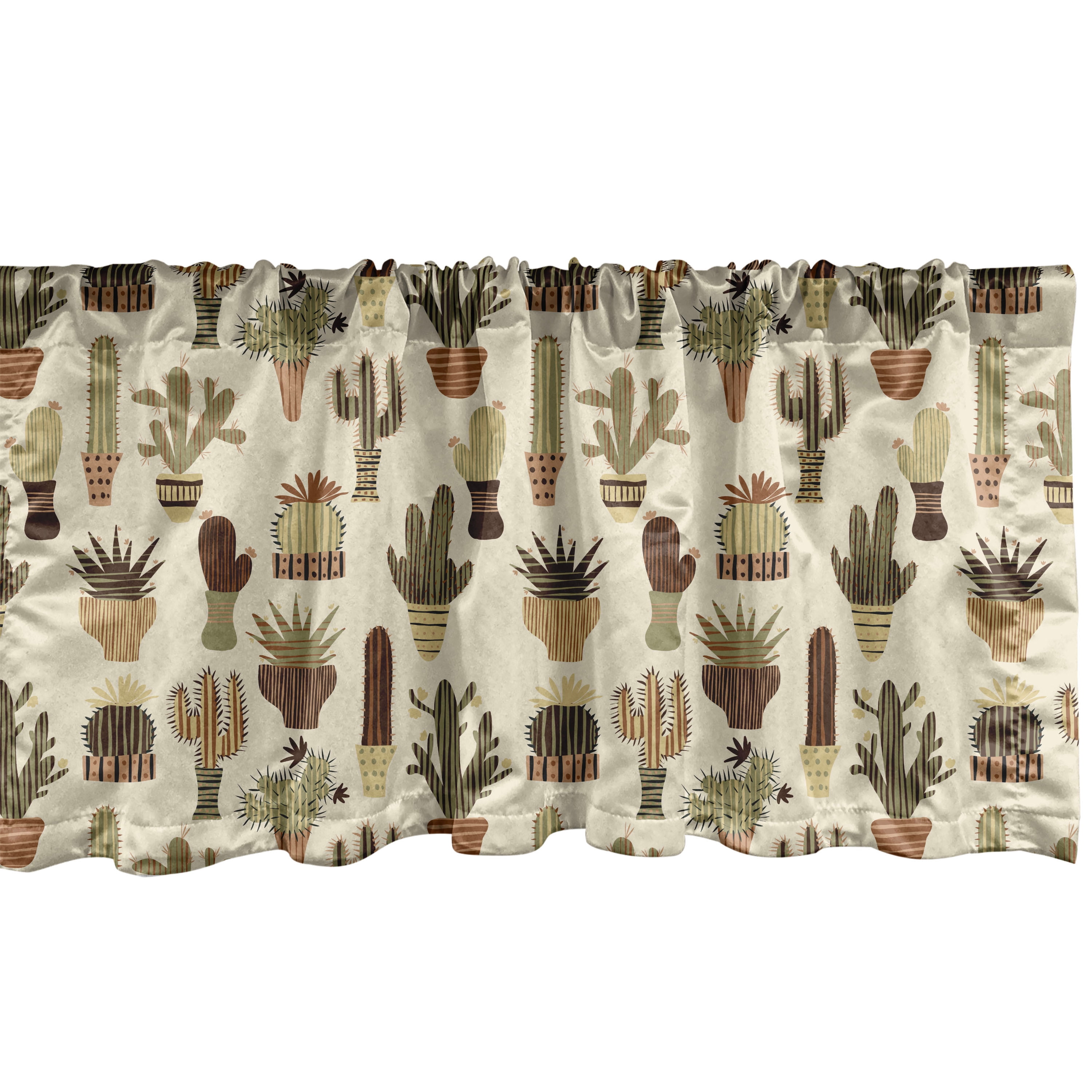 Ambesonne Cactus Window Valance, Succulents Earthy Colors, 54" X 18", Multicolor - Walmart.com