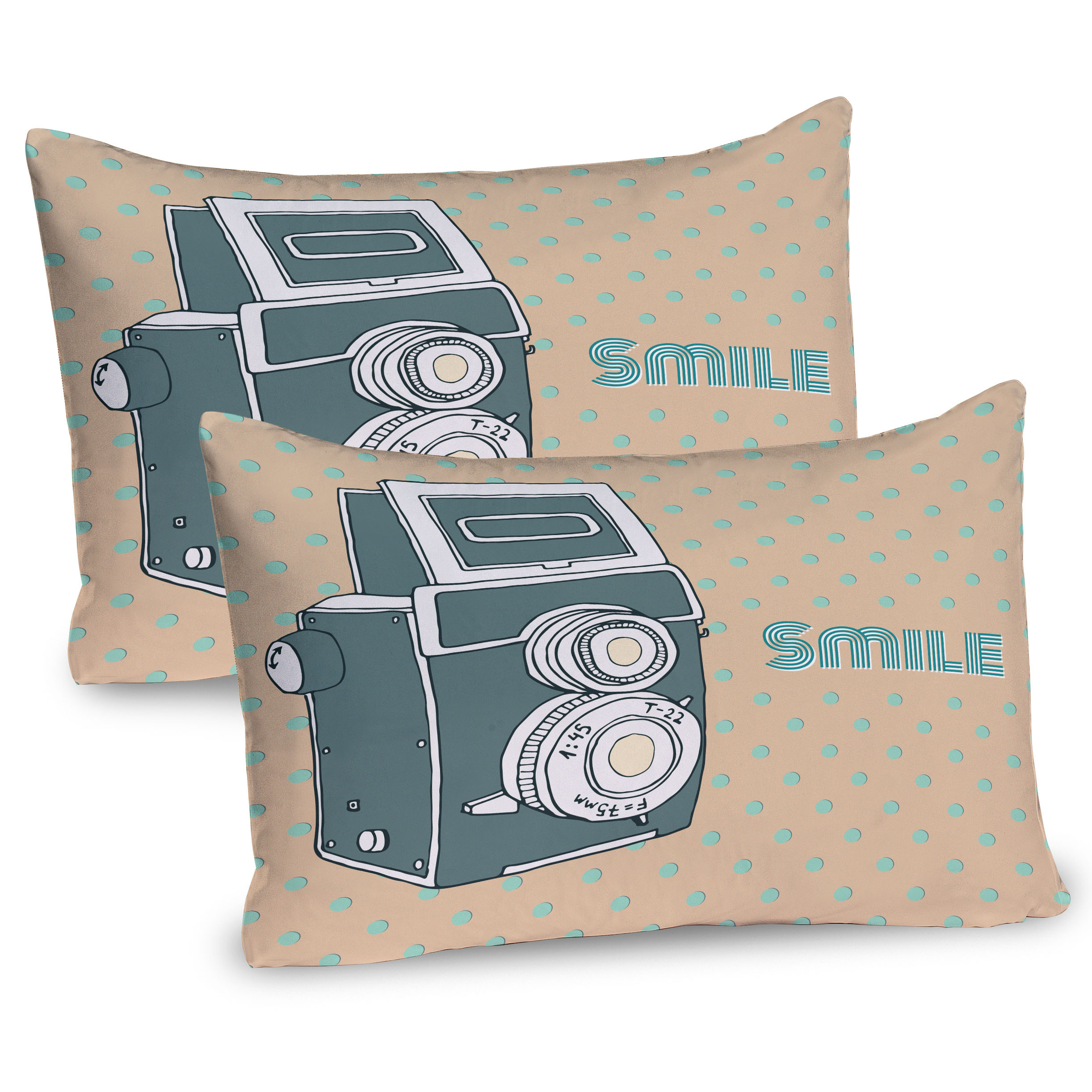 Ambesonne Camera Pillow Sham 2 Pack, Nostalgic Smile Calligraphy, 30 ...