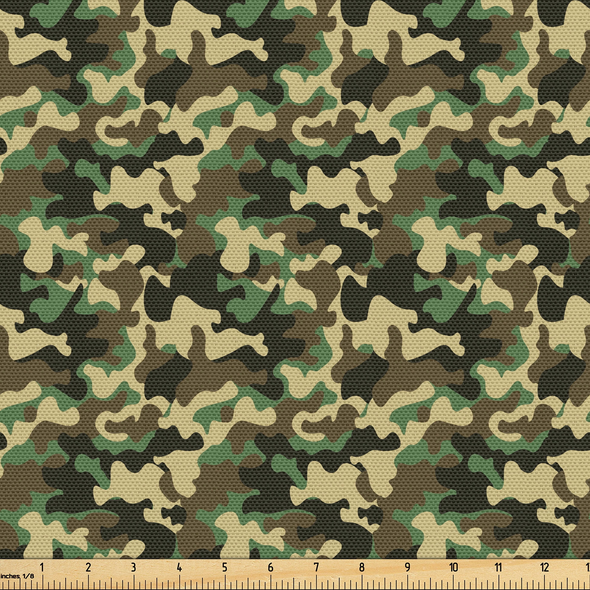 Ambesonne Camo Print Fabric by the Yard Upholstery, Camouflage Pattern ...