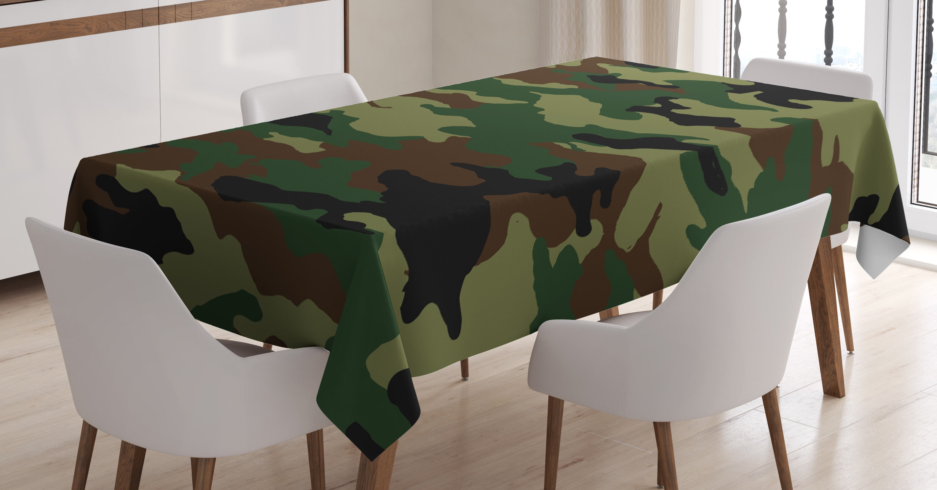 Ambesonne Camo Tablecloth Rectangular Table Cover, Uniform Inspired ...