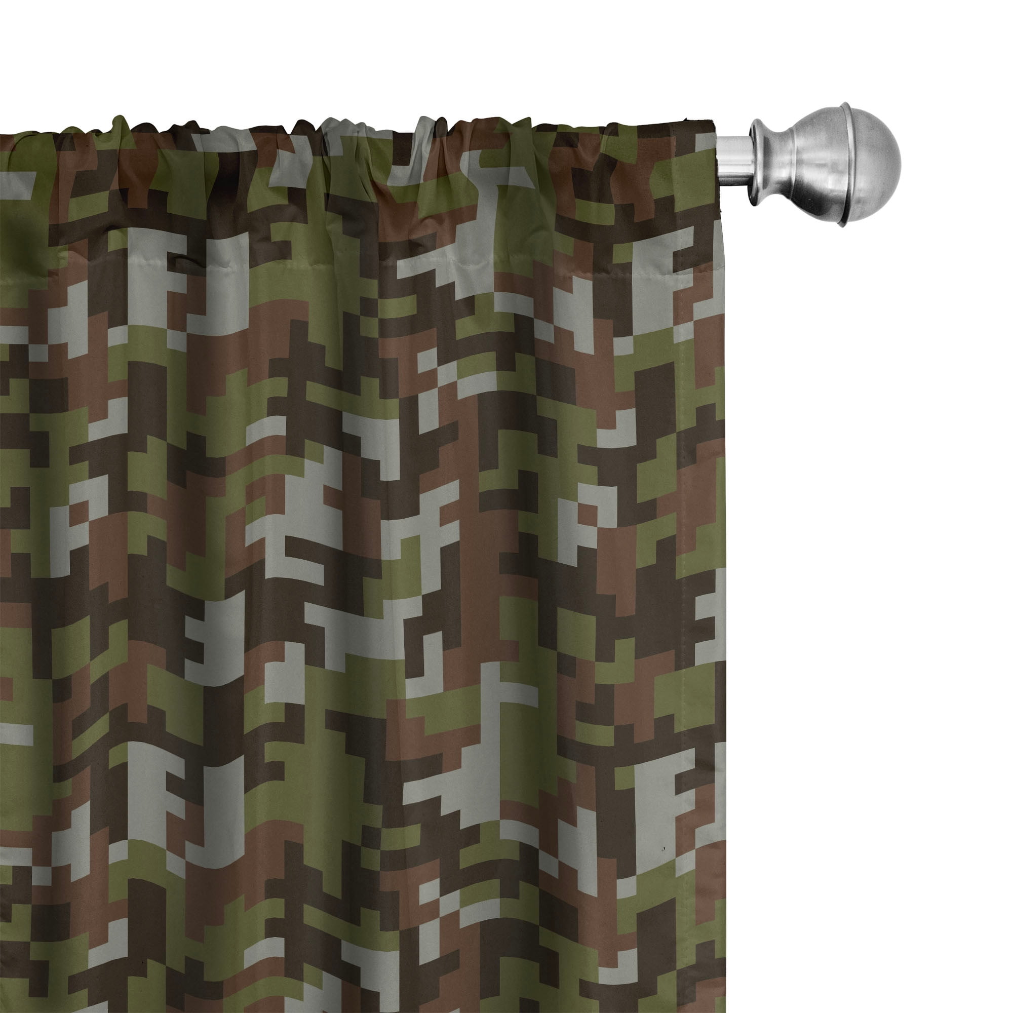 Ambesonne Camouflage 4-Panel Curtains, Abstract Pixel Art Camo, 56"x84 ...