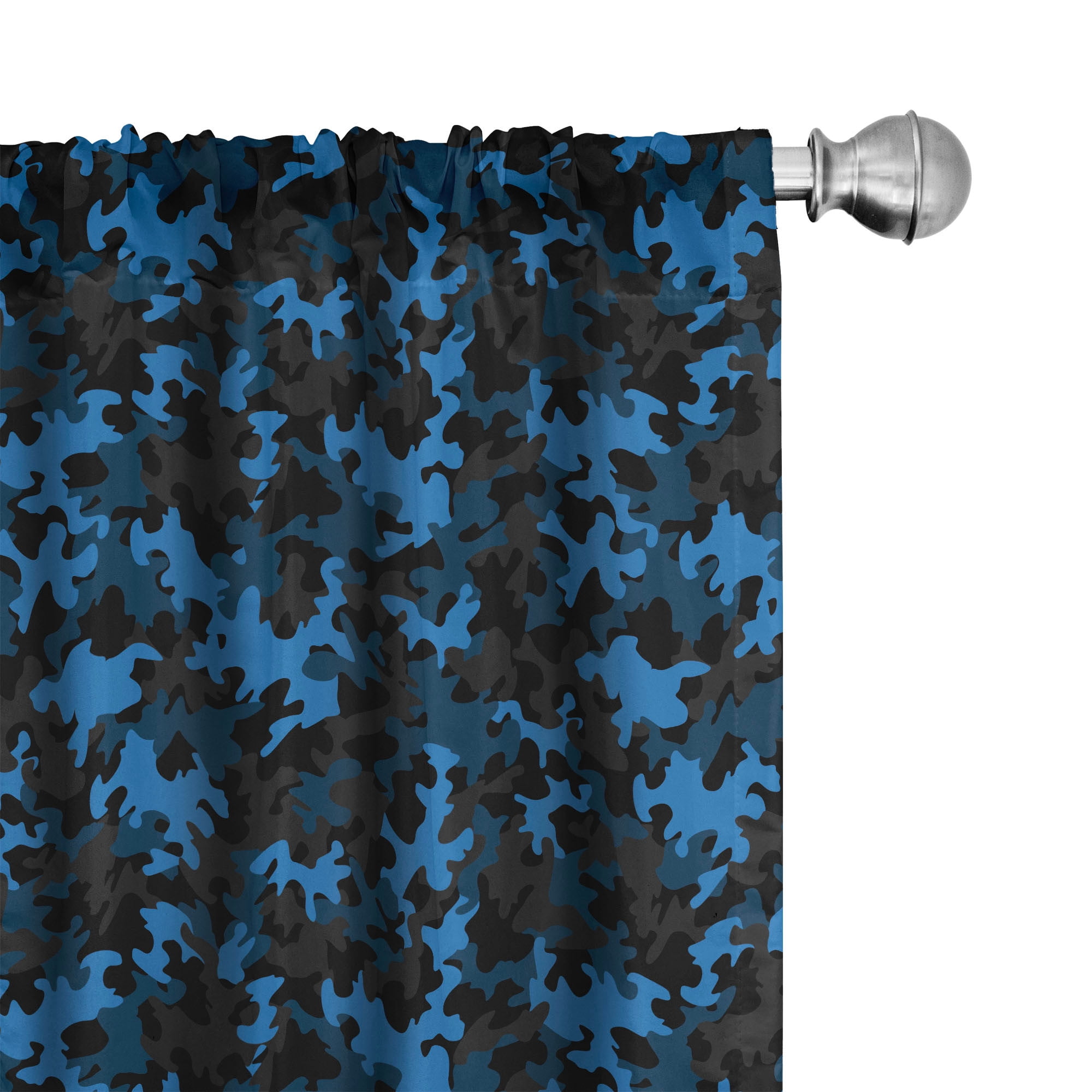 Ambesonne Camouflage Curtains, Dark Tones Hiding, Pair of 28"x84", Army ...