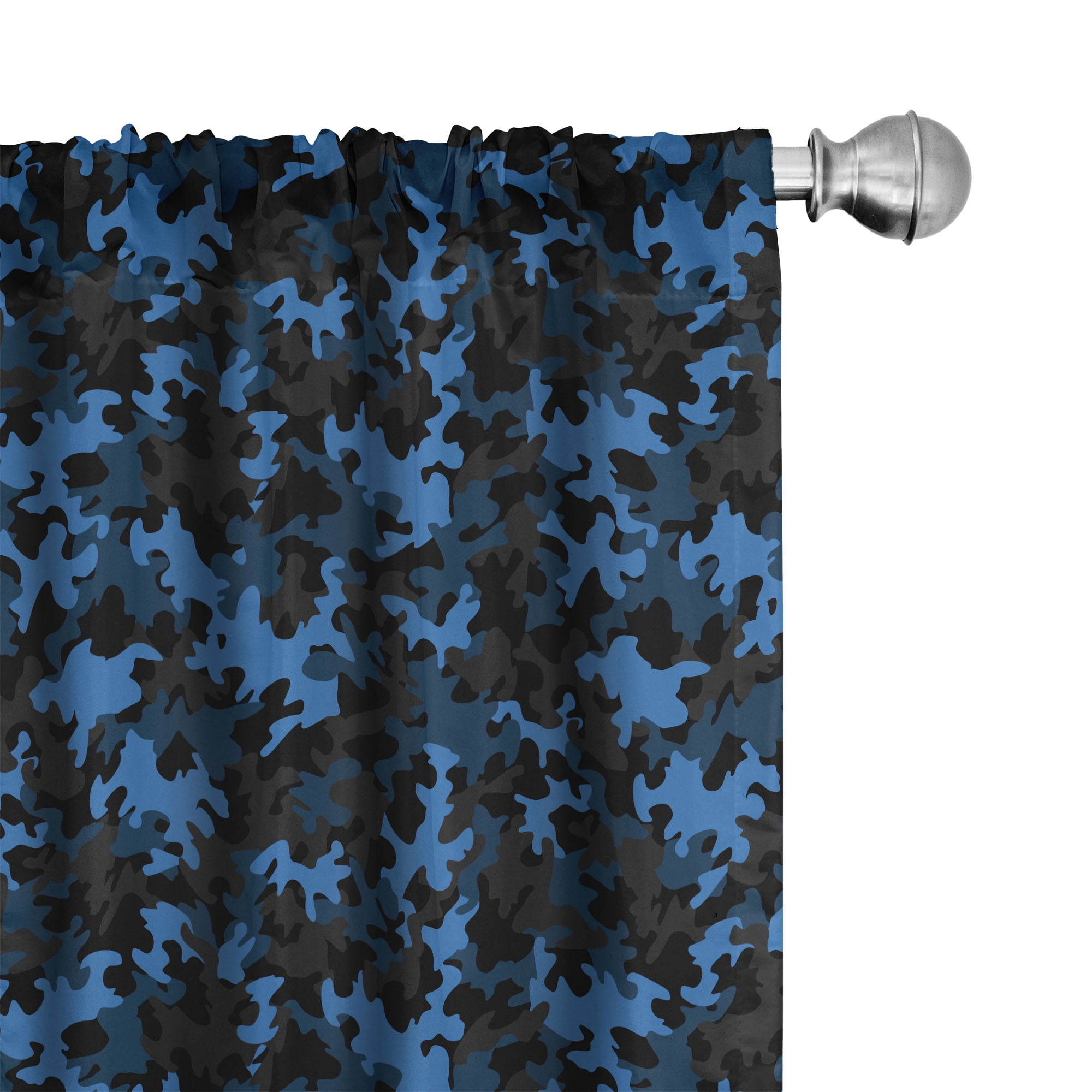 Ambesonne Camouflage Curtains, Dark Tones Hiding, Pair of 28"x84", Army ...