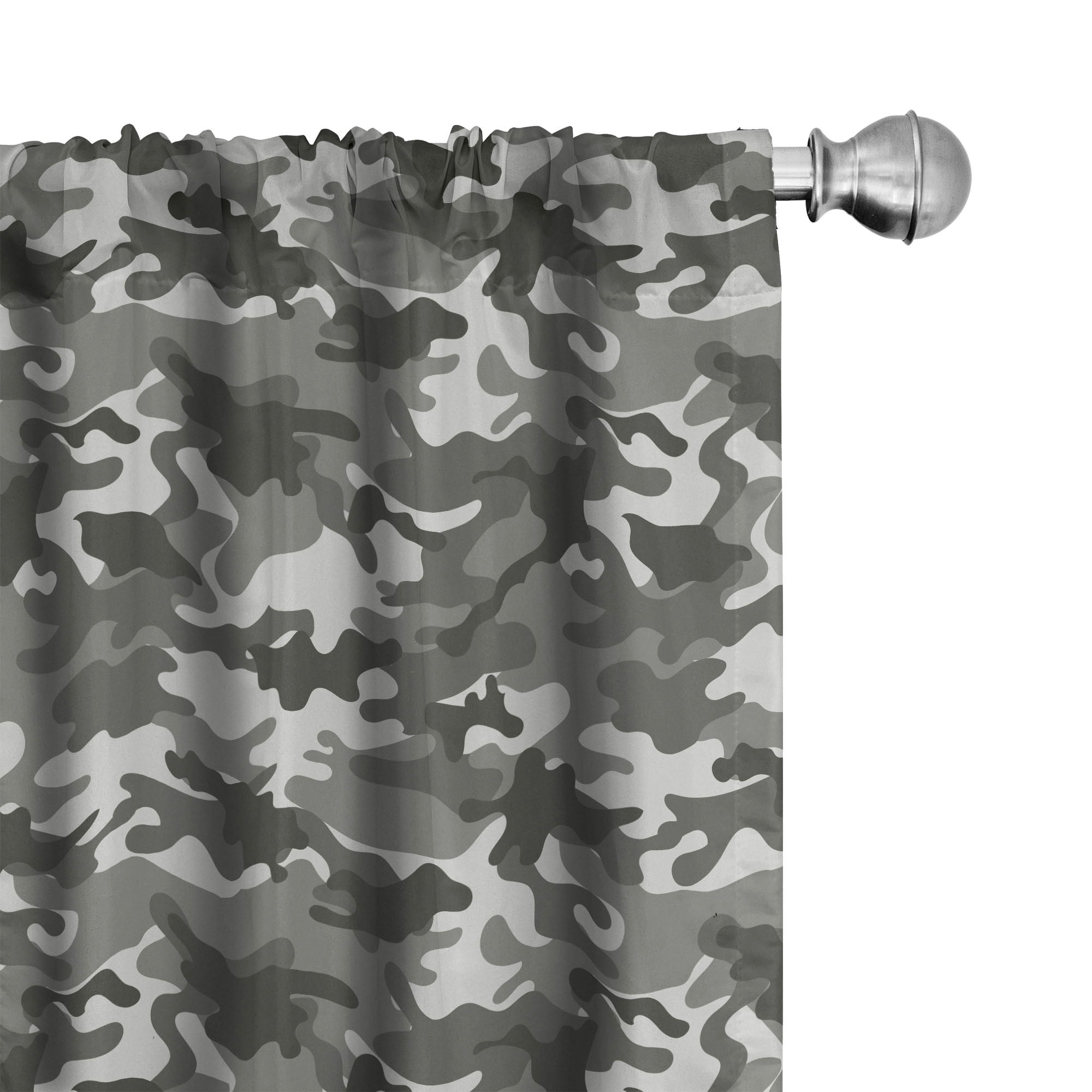 Ambesonne Camouflage Curtains, Grey Color Shades, Pair of 28"x95", Grey ...