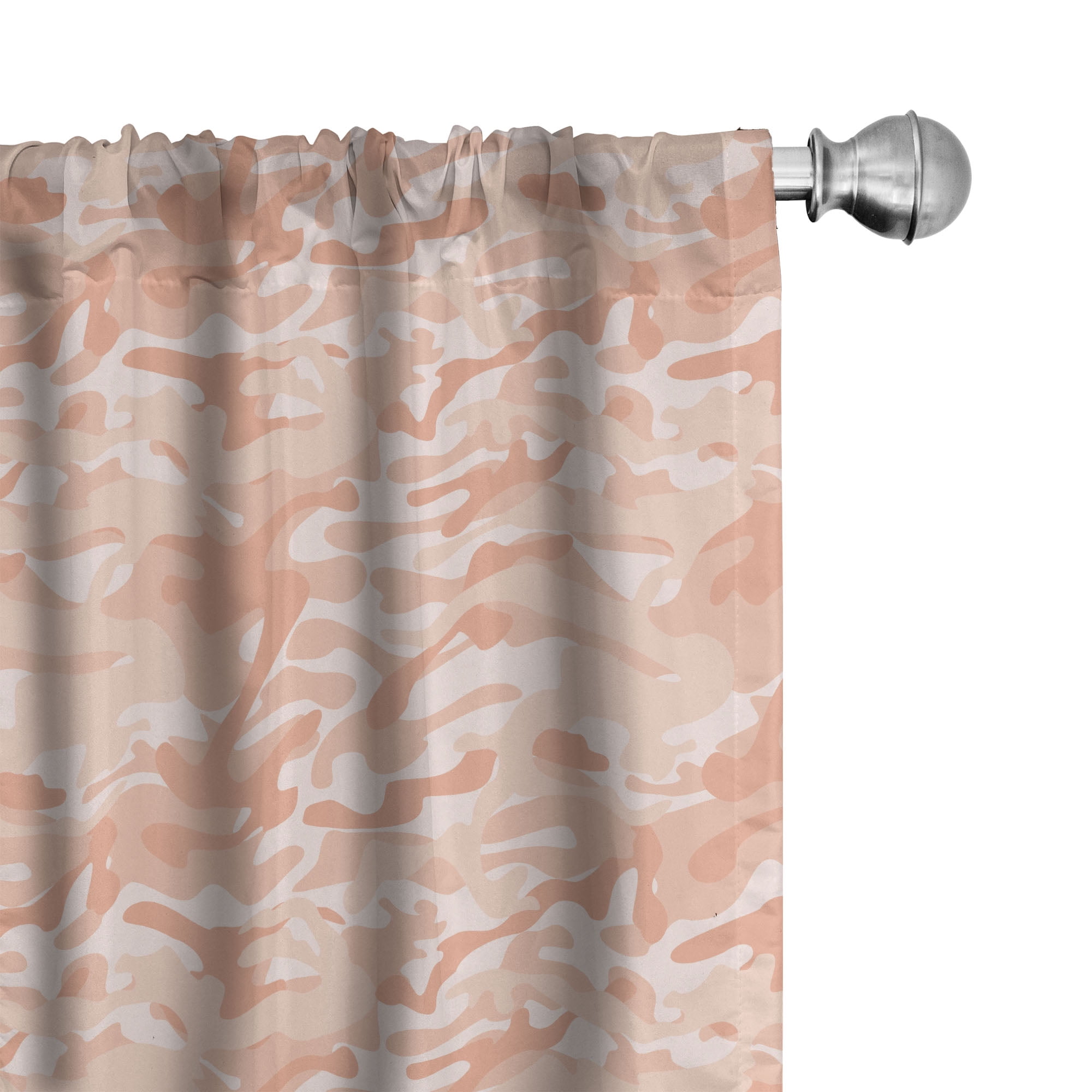 Ambesonne Camouflage Curtains, Soft Peach Tones, Pair of 28"x95 ...