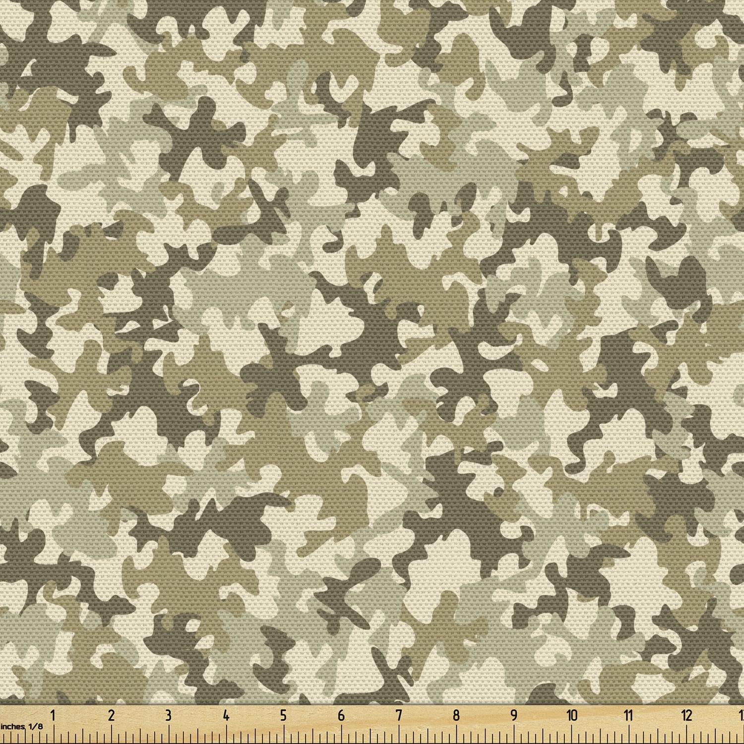 Ambesonne Camouflage Fabric by the Yard Upholstery, Faded Colors ...