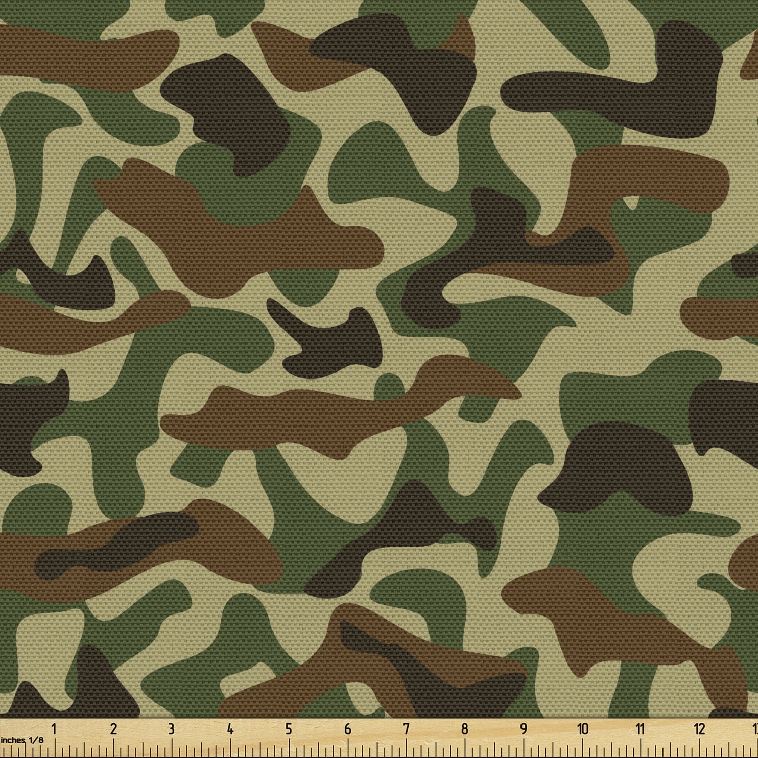 Ambesonne Camouflage Fabric by the Yard Upholstery, Hunter in Forest, 5 ...