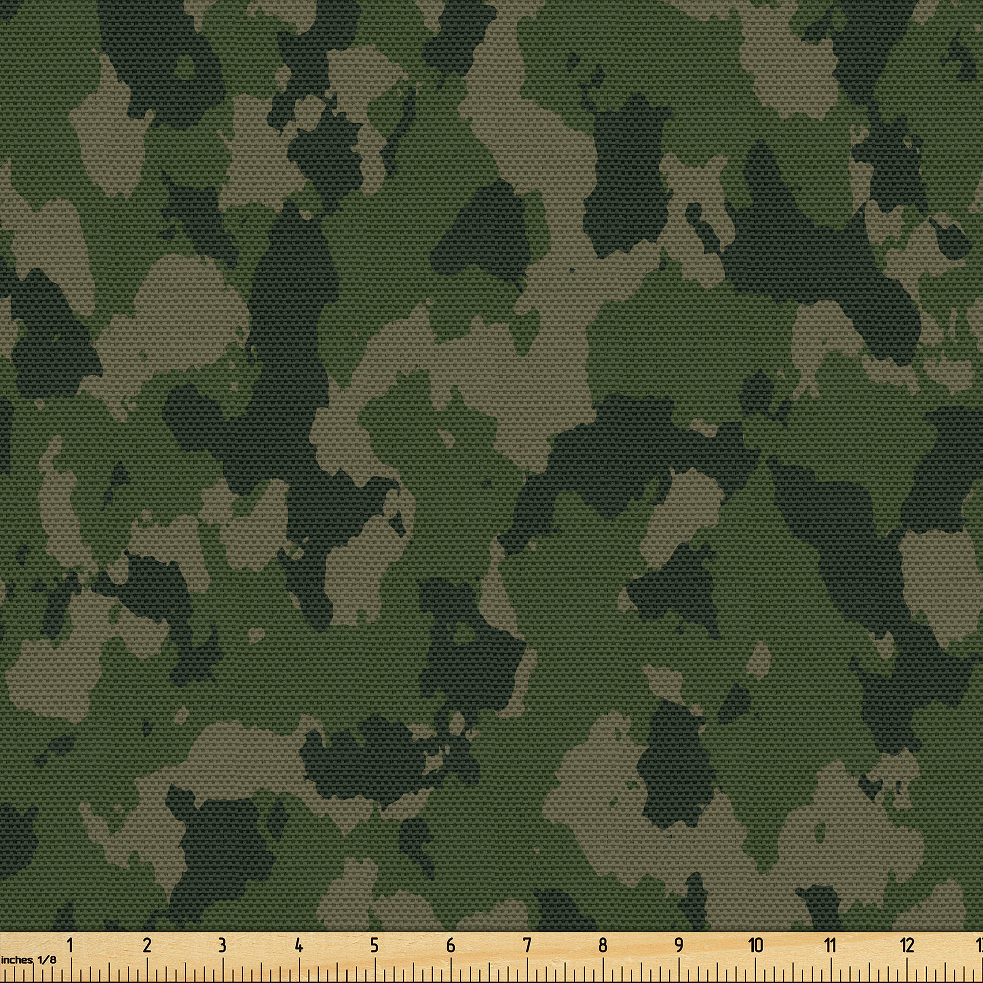Ambesonne Camouflage Fabric by the Yard Upholstery, Simplistic Woodland ...