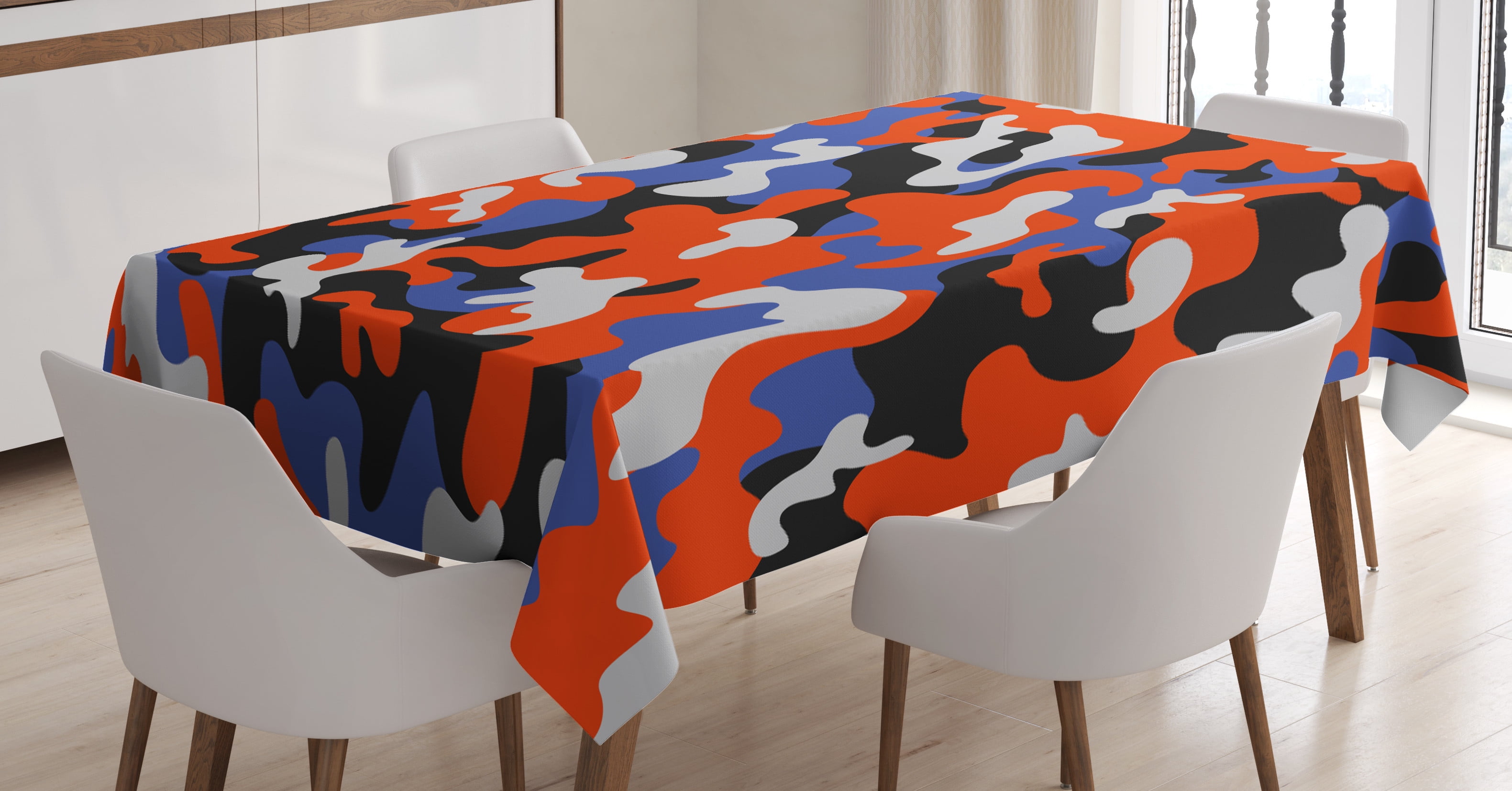 Ambesonne Camouflage Tablecloth Rectangular Table Cover, Abstract Paint ...