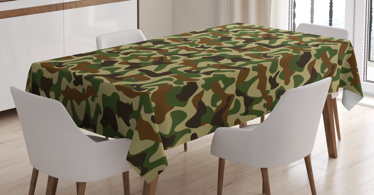 Ambesonne Camouflage Tablecloth Rectangular Table Cover, Hunter in ...