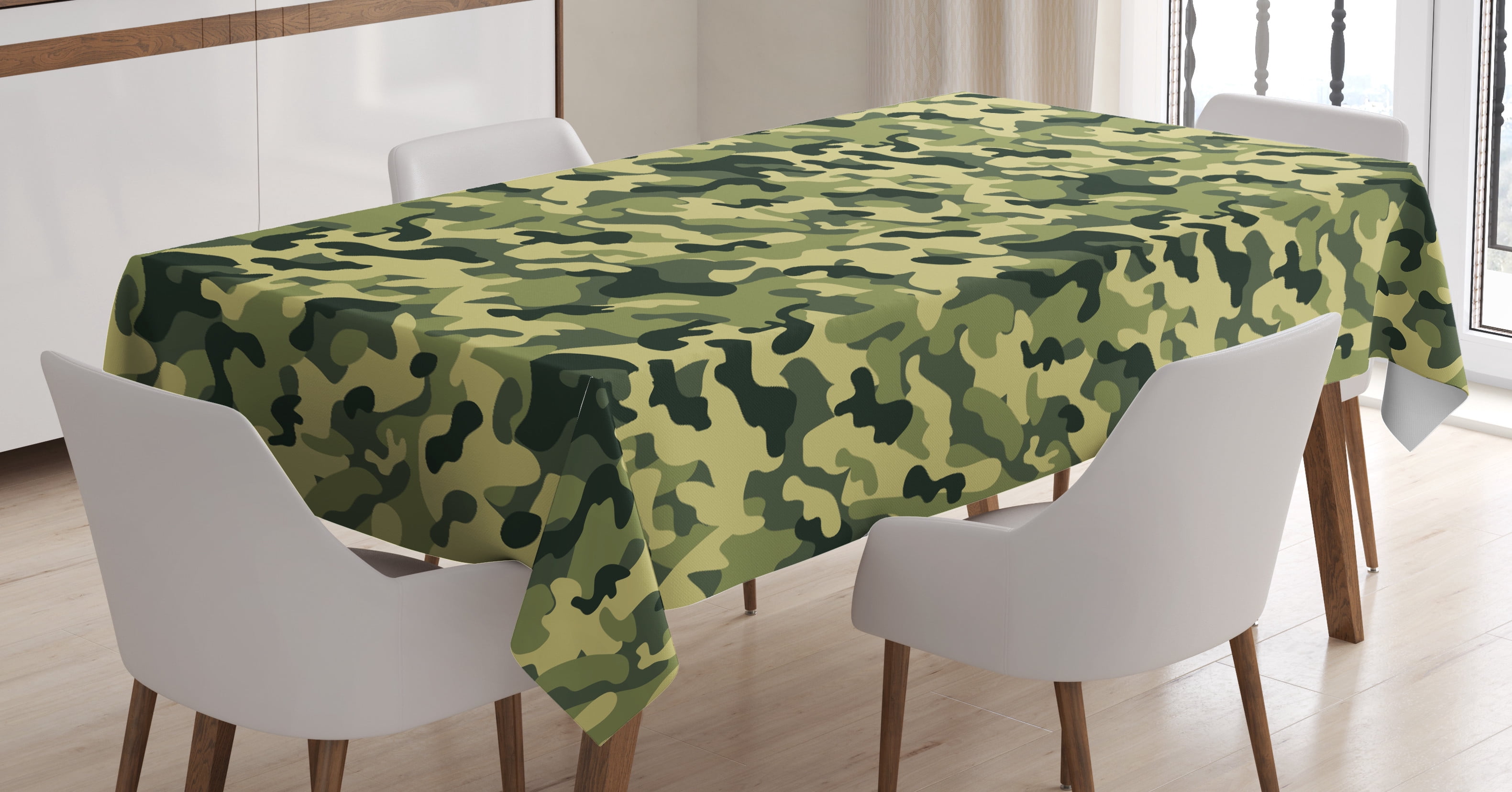 Ambesonne Camouflage Tablecloth Rectangular Table Cover, Pale Clothing ...