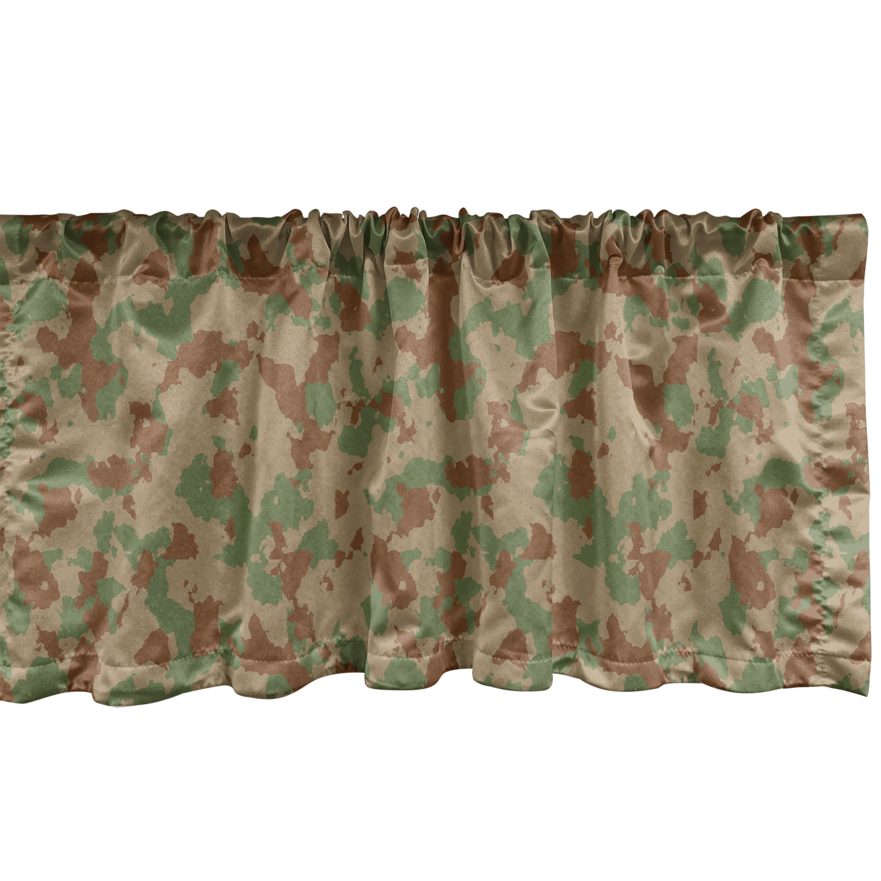 Ambesonne Camouflage Window Valance, Classic Tricolor Camo, 54" X 18 ...