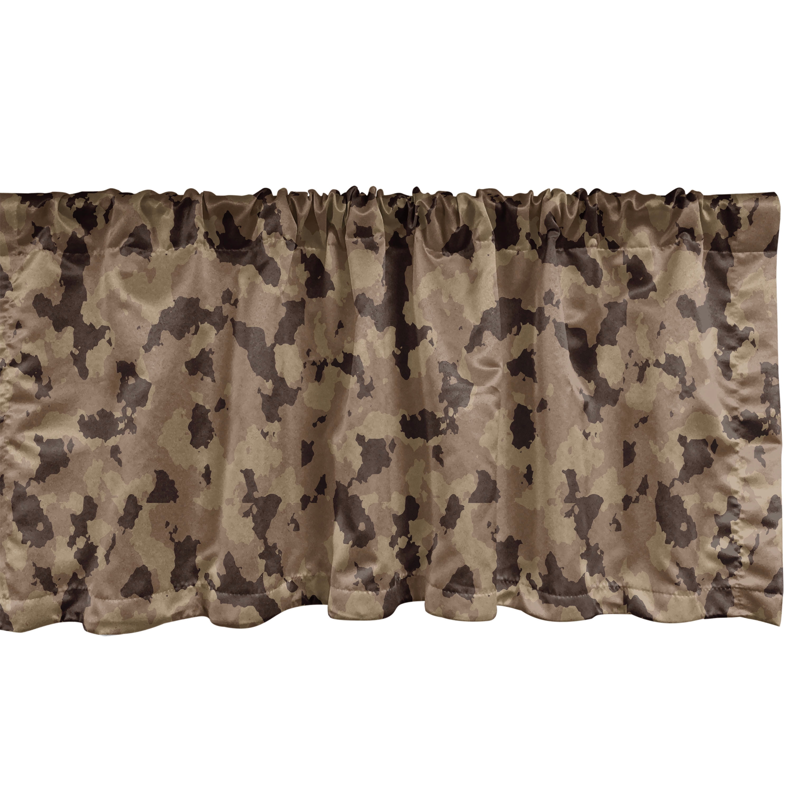 Ambesonne Camouflage Window Valance, Earth Tones Camo Pattern, 54" X 18 ...