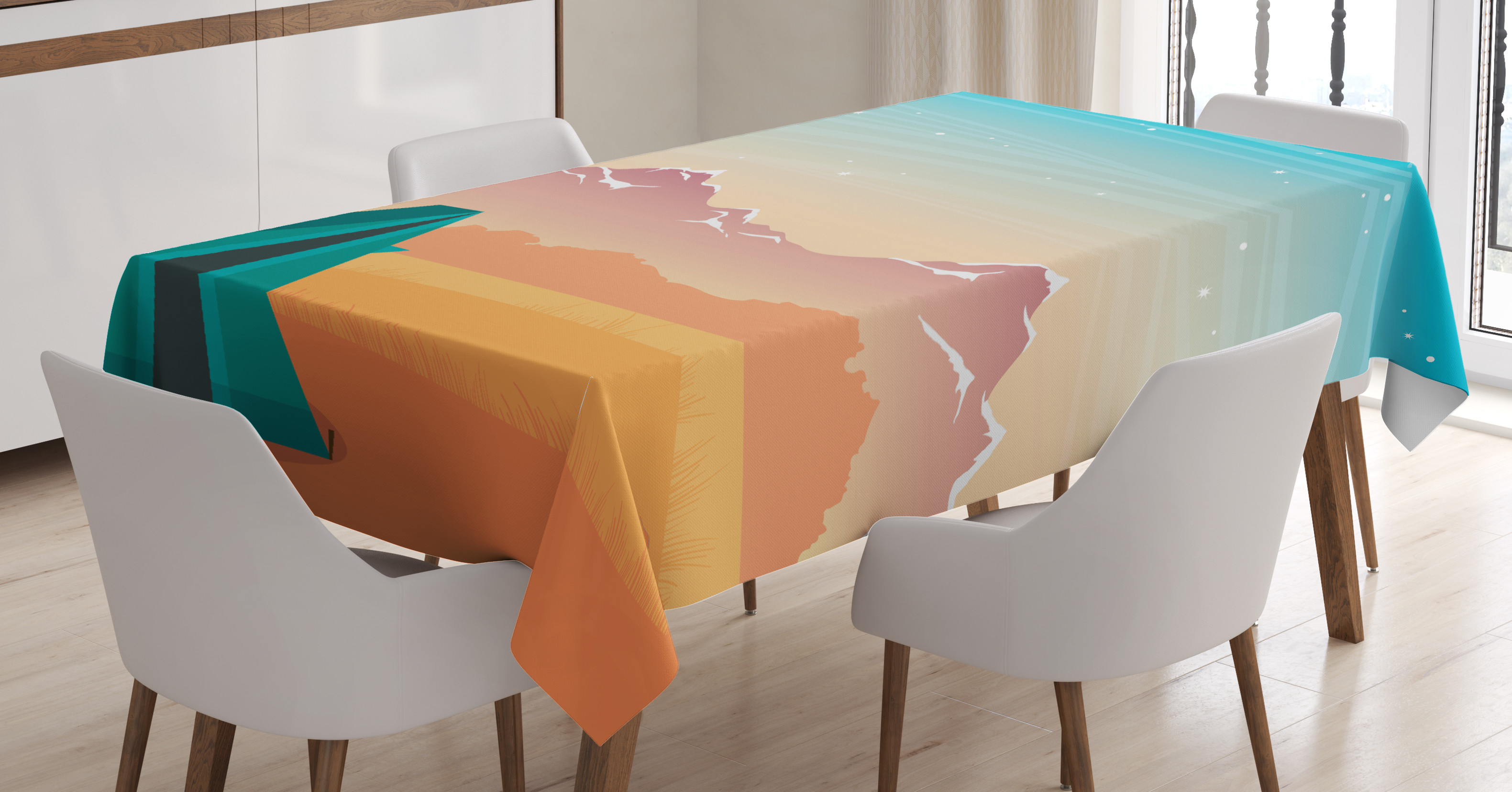 Ambesonne Camping Tablecloth Rectangular Table Cover, Travel Tent ...