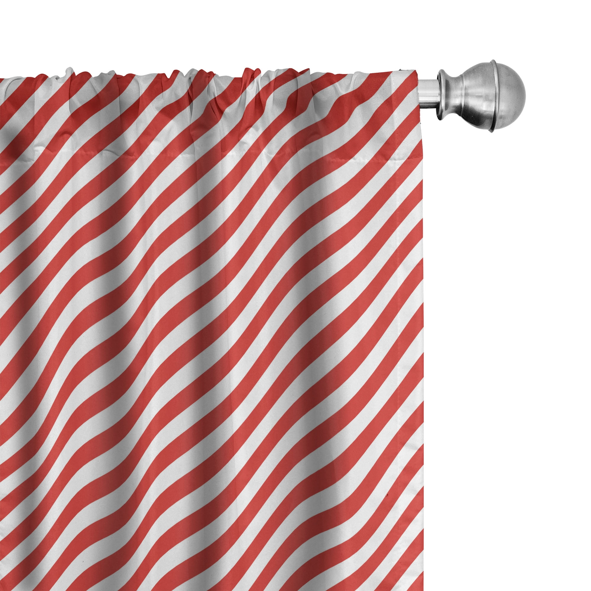 Ambesonne Candy Cane Curtains, Diagonal Red Lines, Pair of 28"x95", Red ...