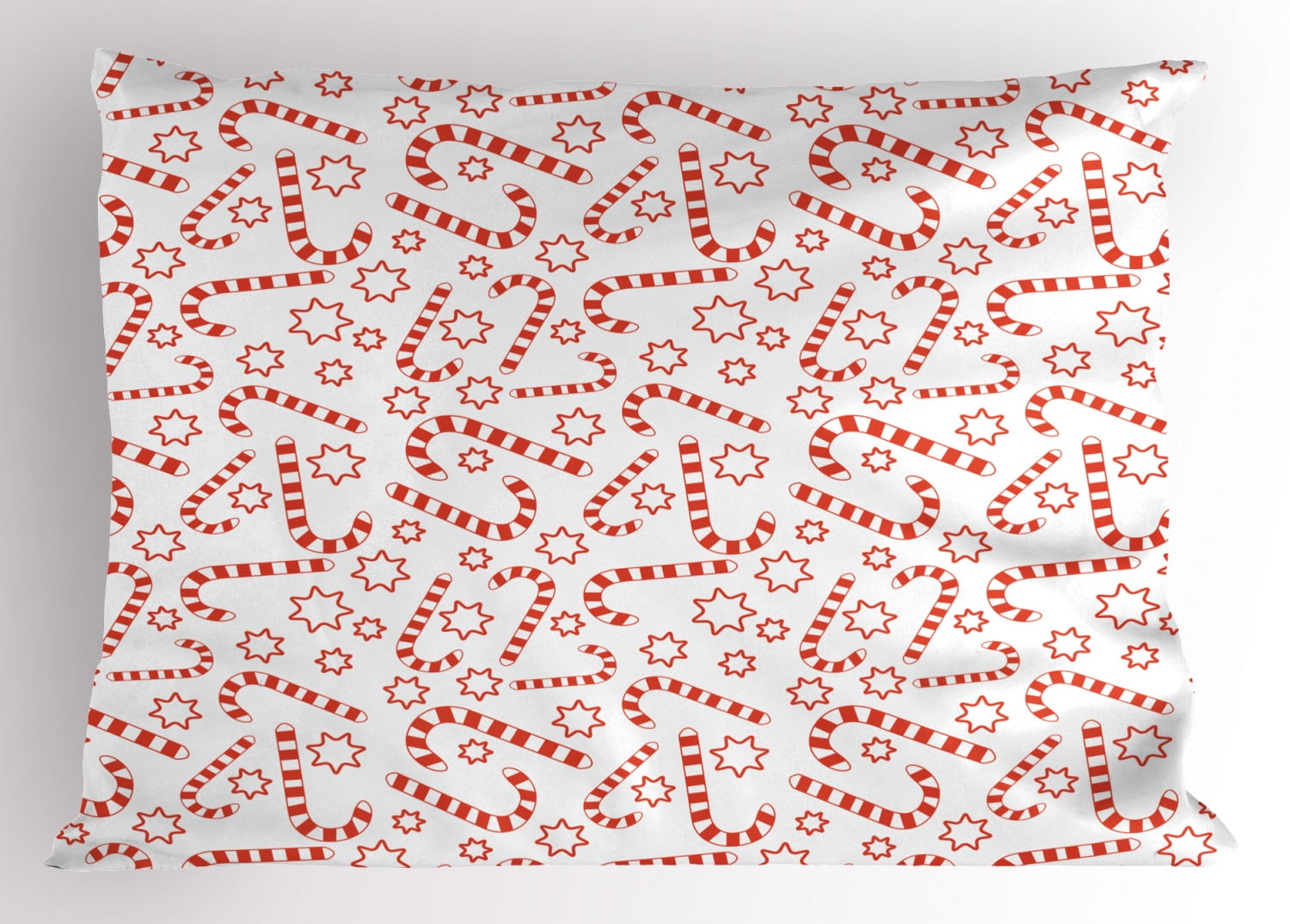 Ambesonne Candy Cane Pillow Sham, Xmas Theme Stars, 36" X 20 ...