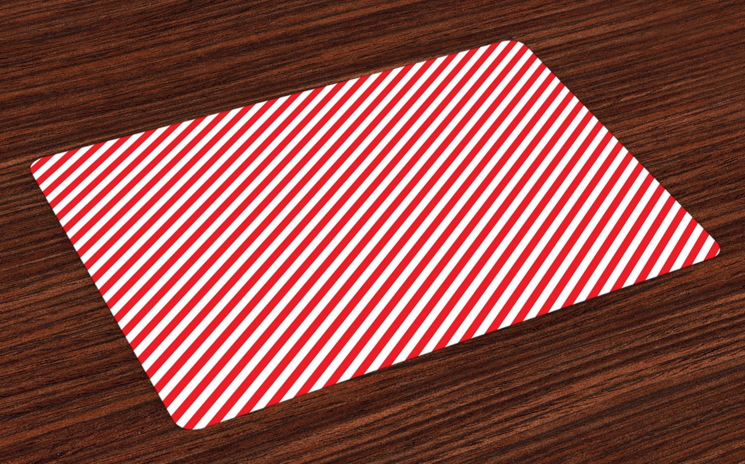 Ambesonne Candy Cane Place Mats Set of 4, Diagonal Red Lines, Standard ...