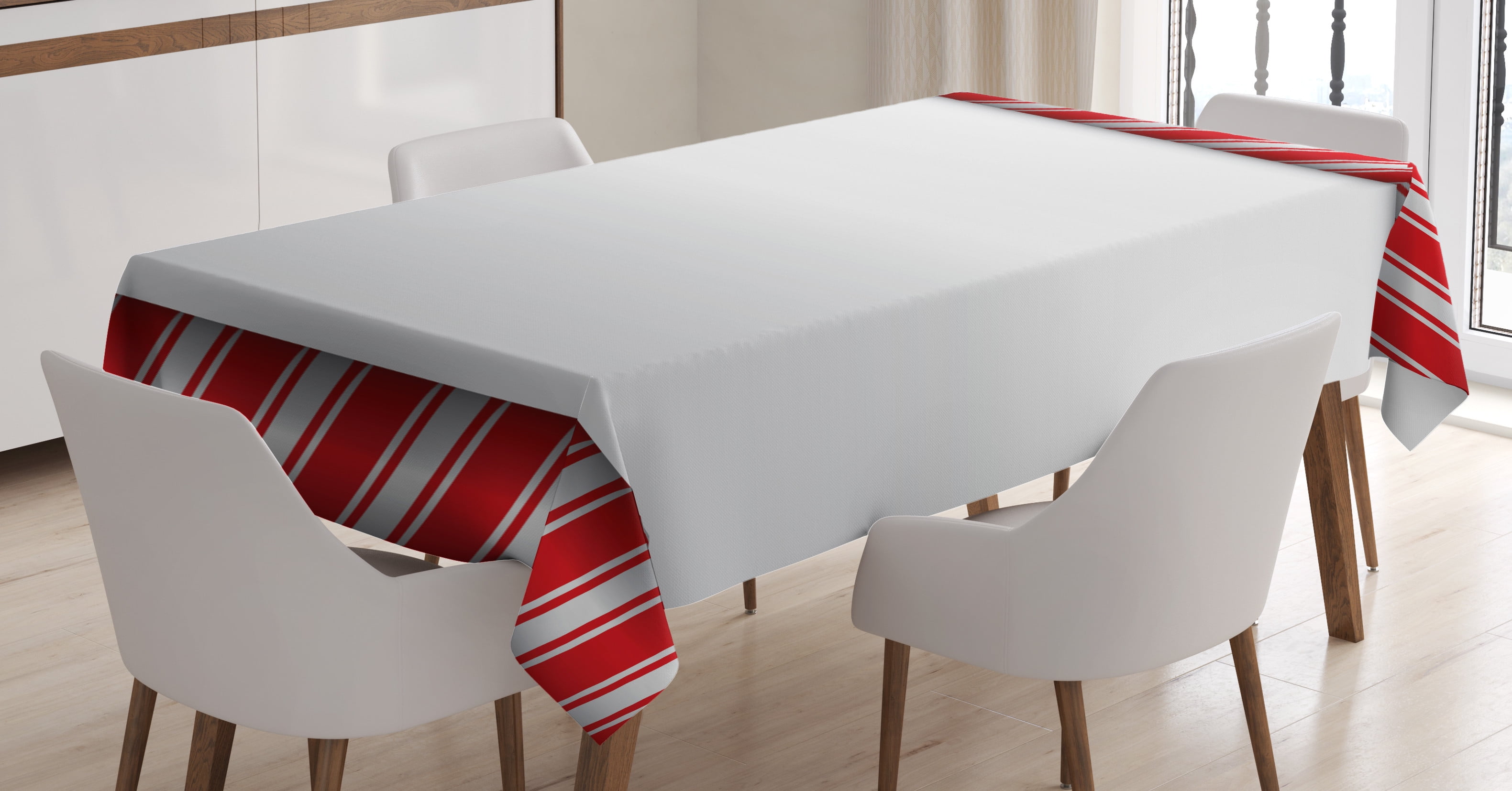 Ambesonne Candy Cane Tablecloth Rectangular Table Cover, Abstract ...