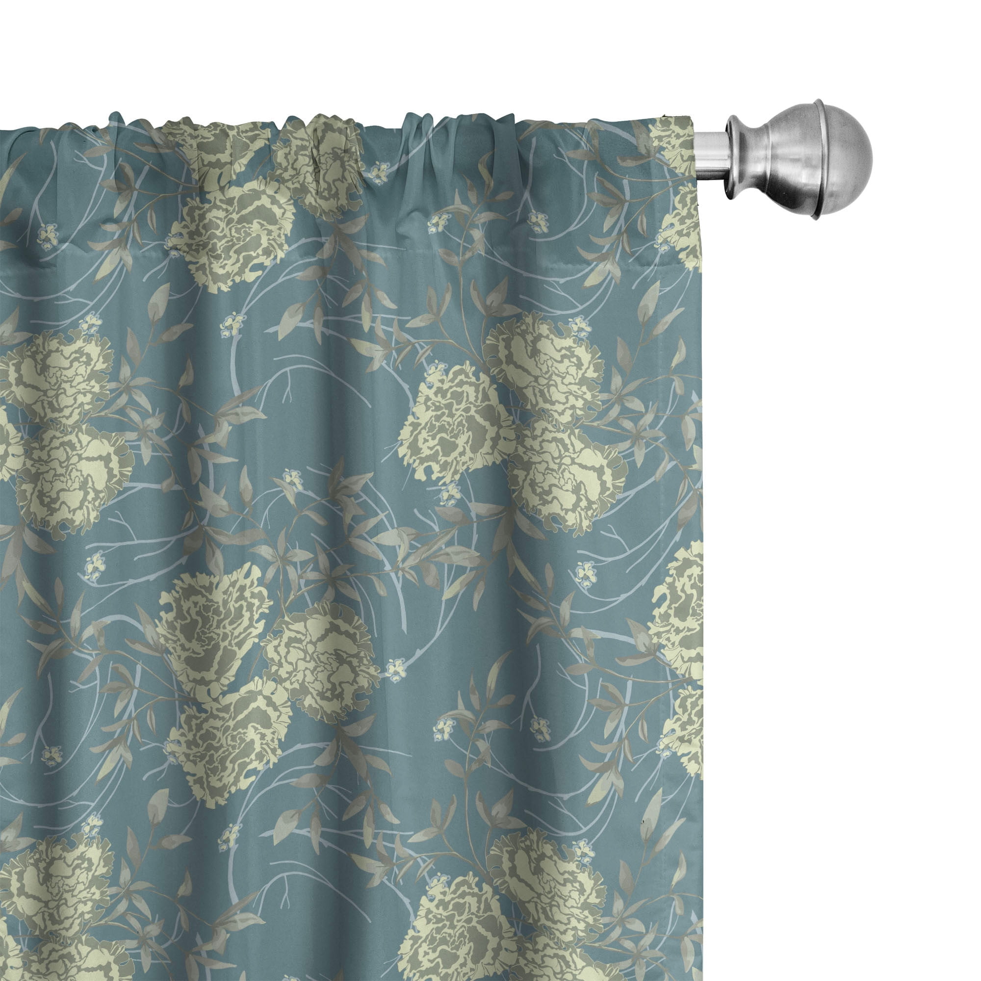 Ambesonne Carnation Window Curtains, Soft Twigs Swirly Garden, Each 28 ...