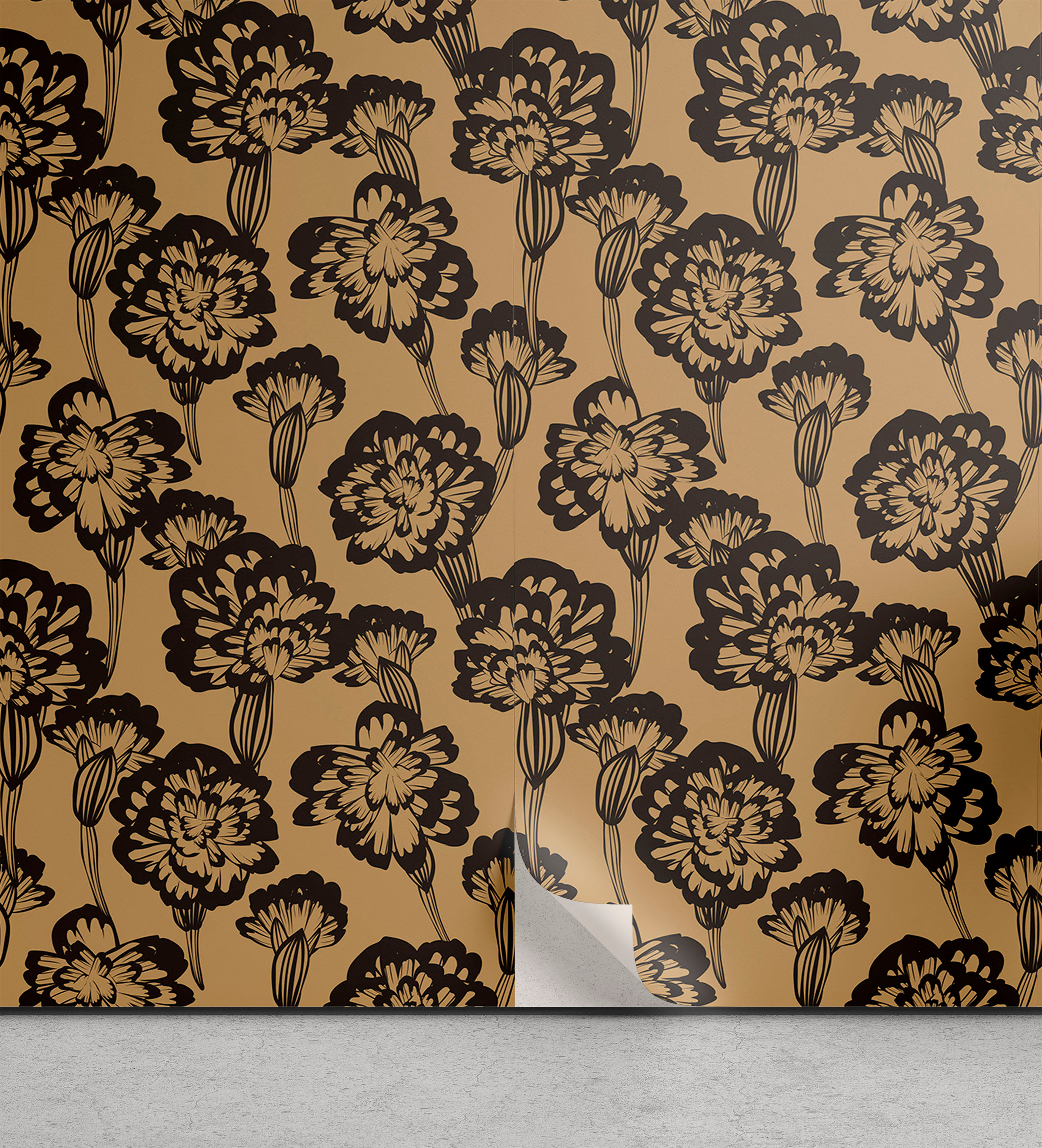 Ambesonne Carnation Peel & Stick Wallpaper for Home, Earthy Flowery ...