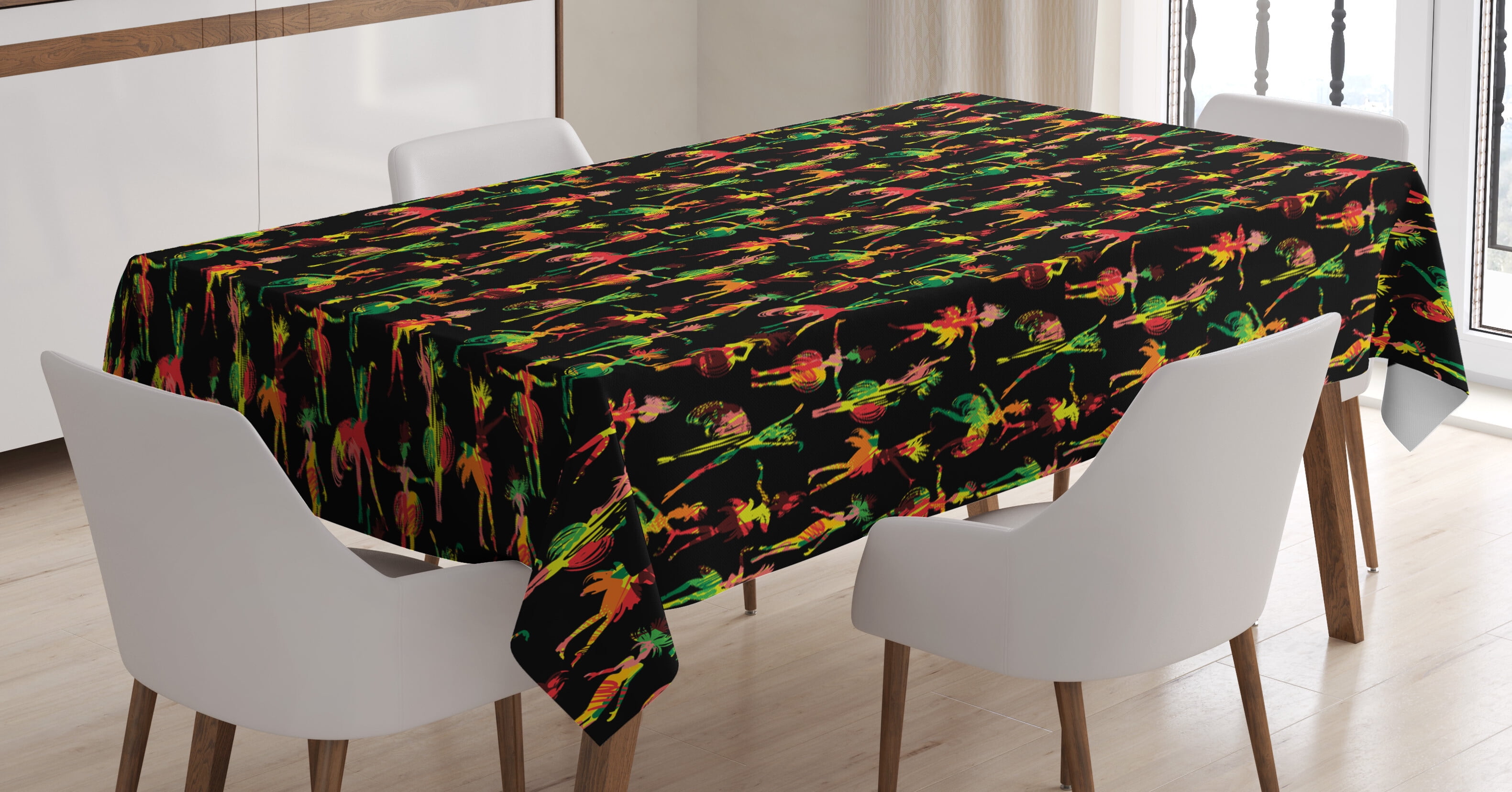 Ambesonne Carnival Tablecloth Rectangular Table Cover, Dancing Women in ...