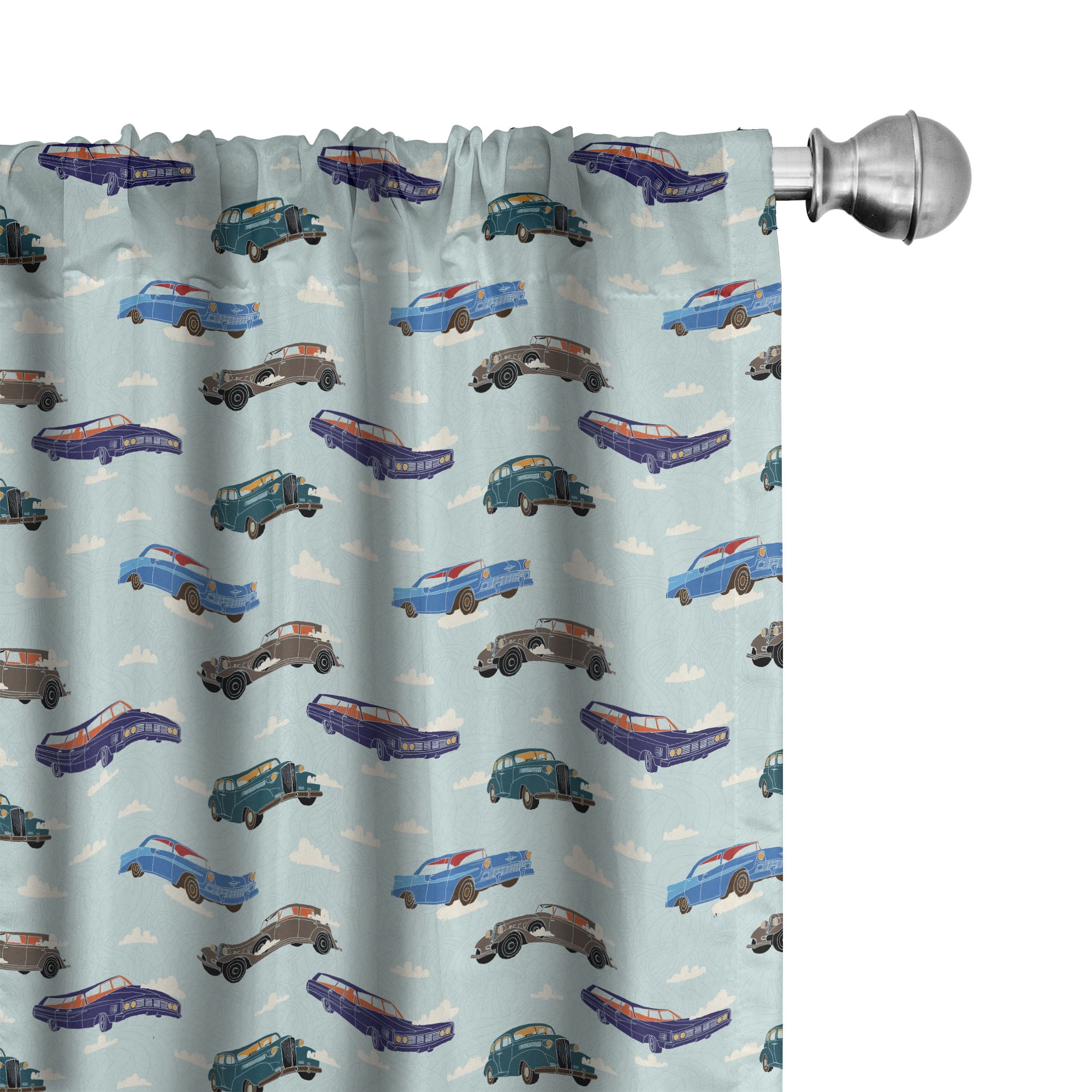 Ambesonne Cars Curtains, Abstarct Design Retro Ride, Pair of 28"x63 ...