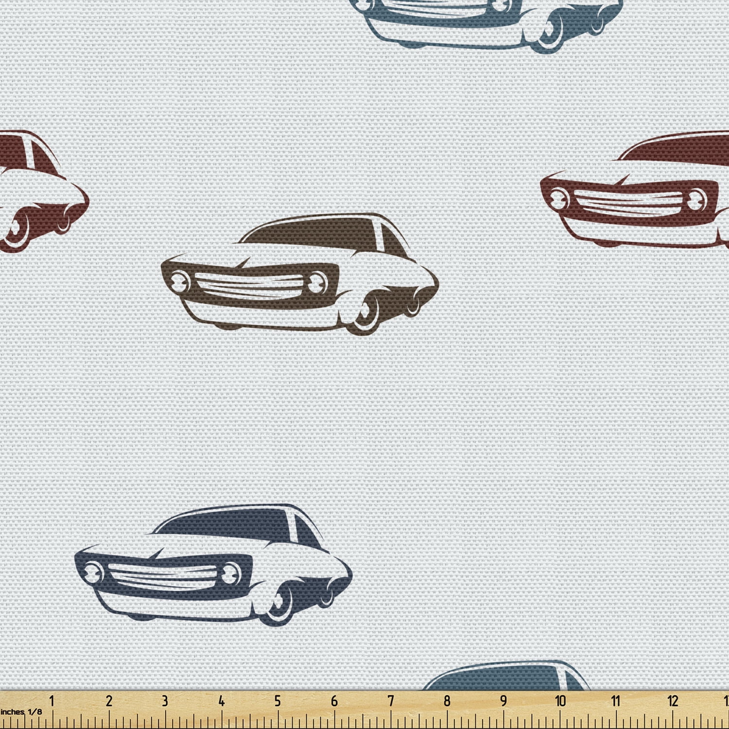 Ambesonne Cars Fabric by the Yard Upholstery, Retro American Vehicles ...