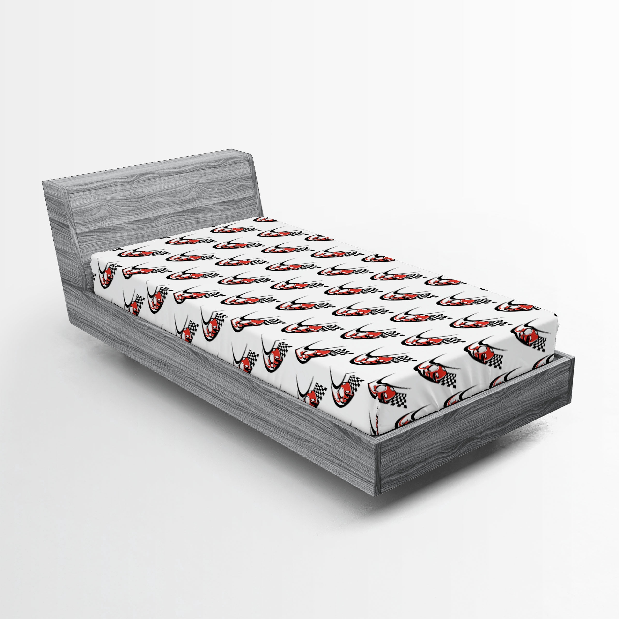 Ambesonne Cars Fitted Sheet 2 Pcs Set, Formula Race Rally Win, Twin ...