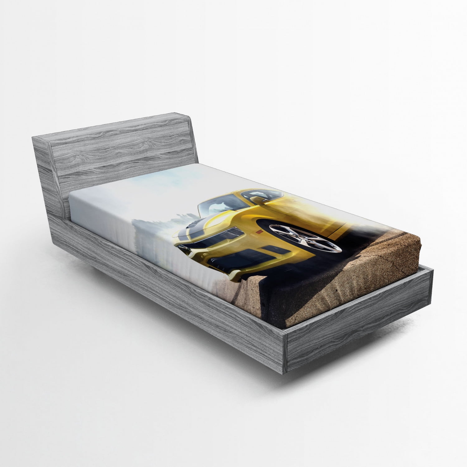 Ambesonne Cars Fitted Sheet, Racing Sports Drifting Men, Twin Size ...