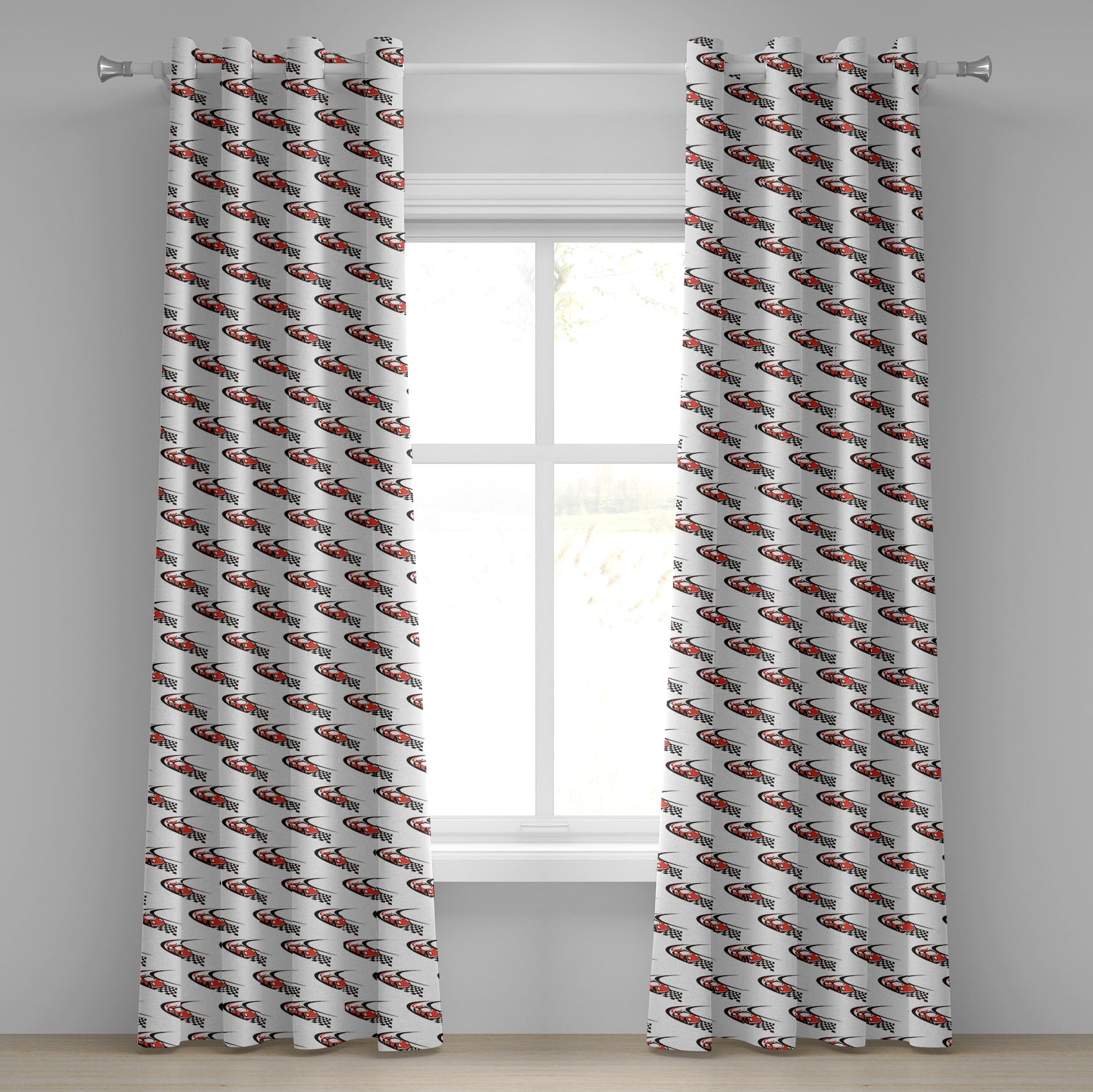 Ambesonne Cars Grommet Curtain, Formula Race Rally Win, 50" x 96 ...