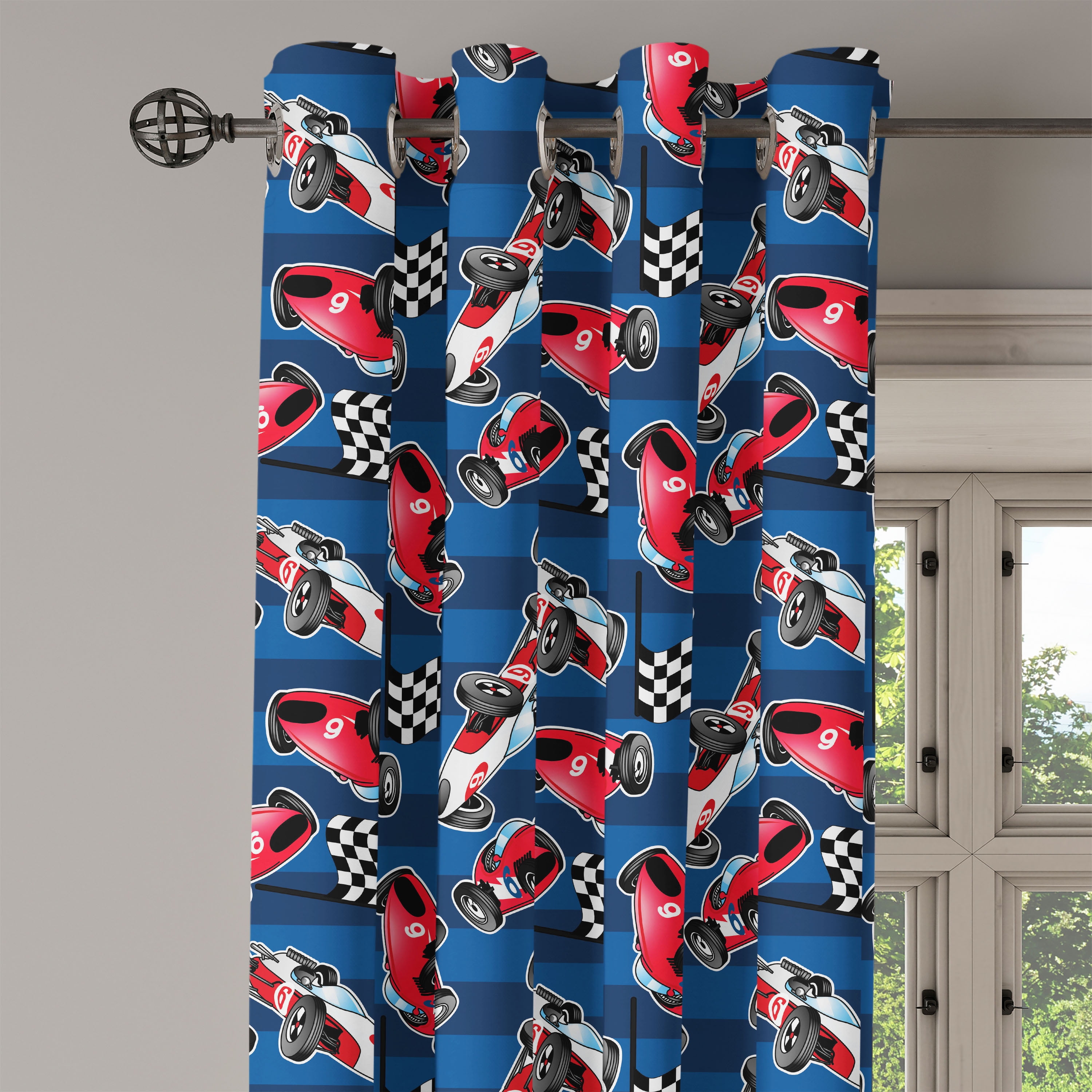 Ambesonne Cars Grommet Curtain Single Panel, Racing Automobile Sports ...