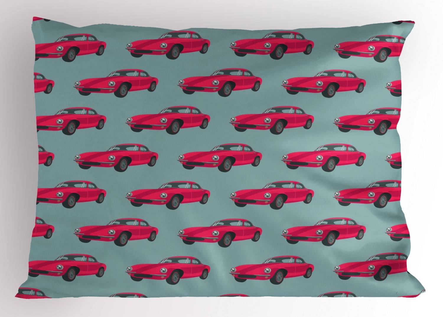 Ambesonne Cars Pillow Sham, Retro Vehicle from Sixties, 26" X 20", Pink ...