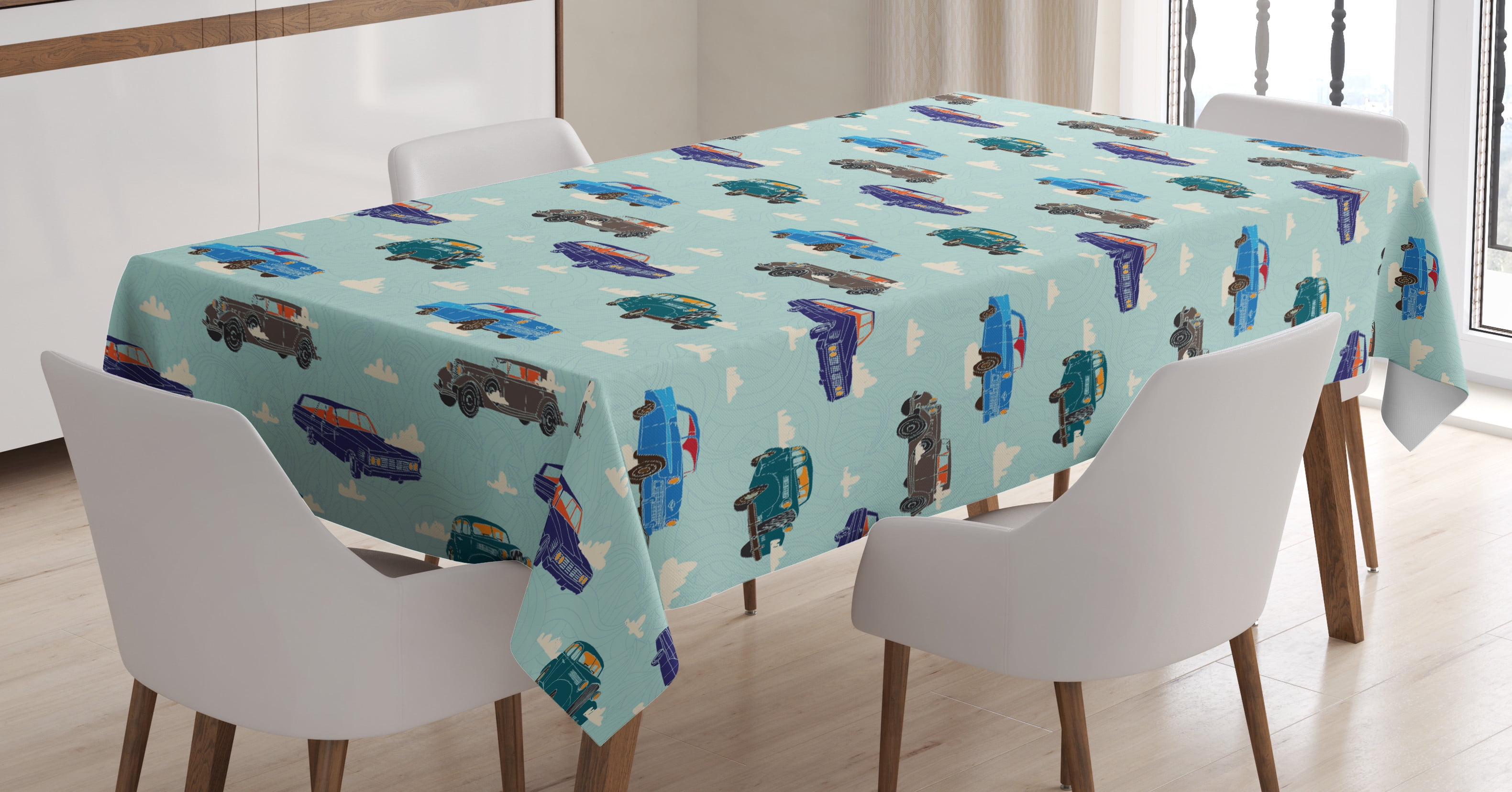 Ambesonne Cars Tablecloth Rectangular Table Cover, Abstarct Design ...