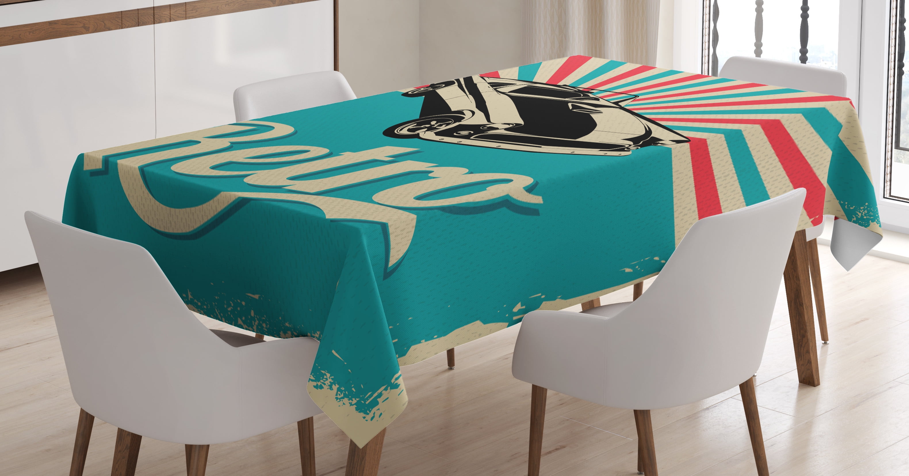Ambesonne Cars Tablecloth Rectangular Table Cover, Classical American ...
