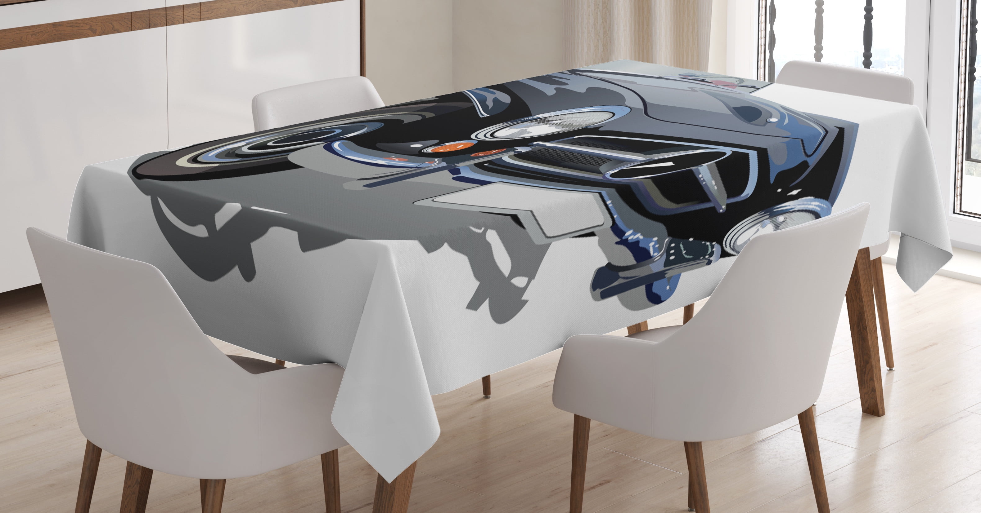 Ambesonne Cars Tablecloth Rectangular Table Cover, Classical Retro ...