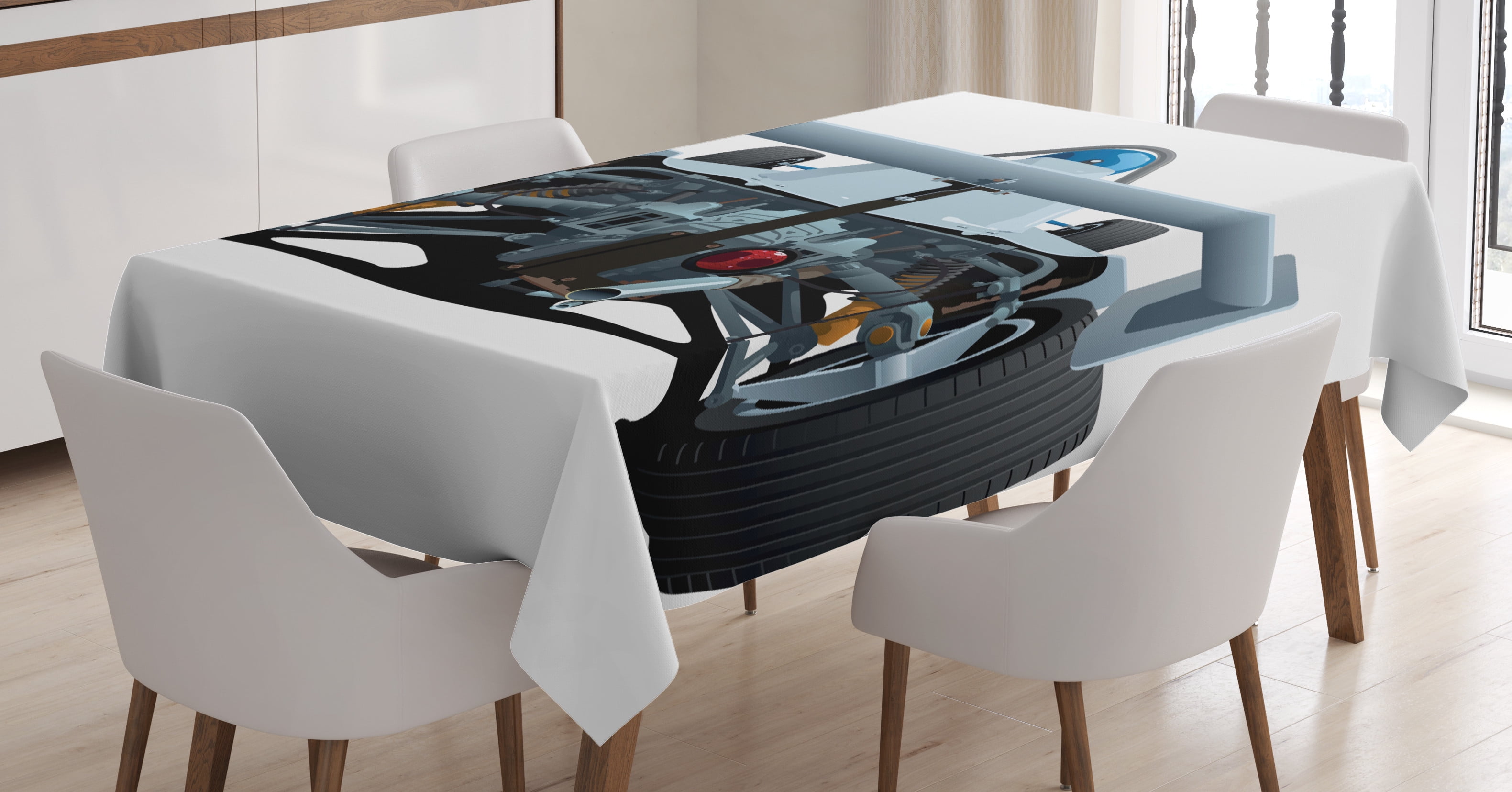 Ambesonne Cars Tablecloth Rectangular Table Cover, Super Fast Vehicle ...