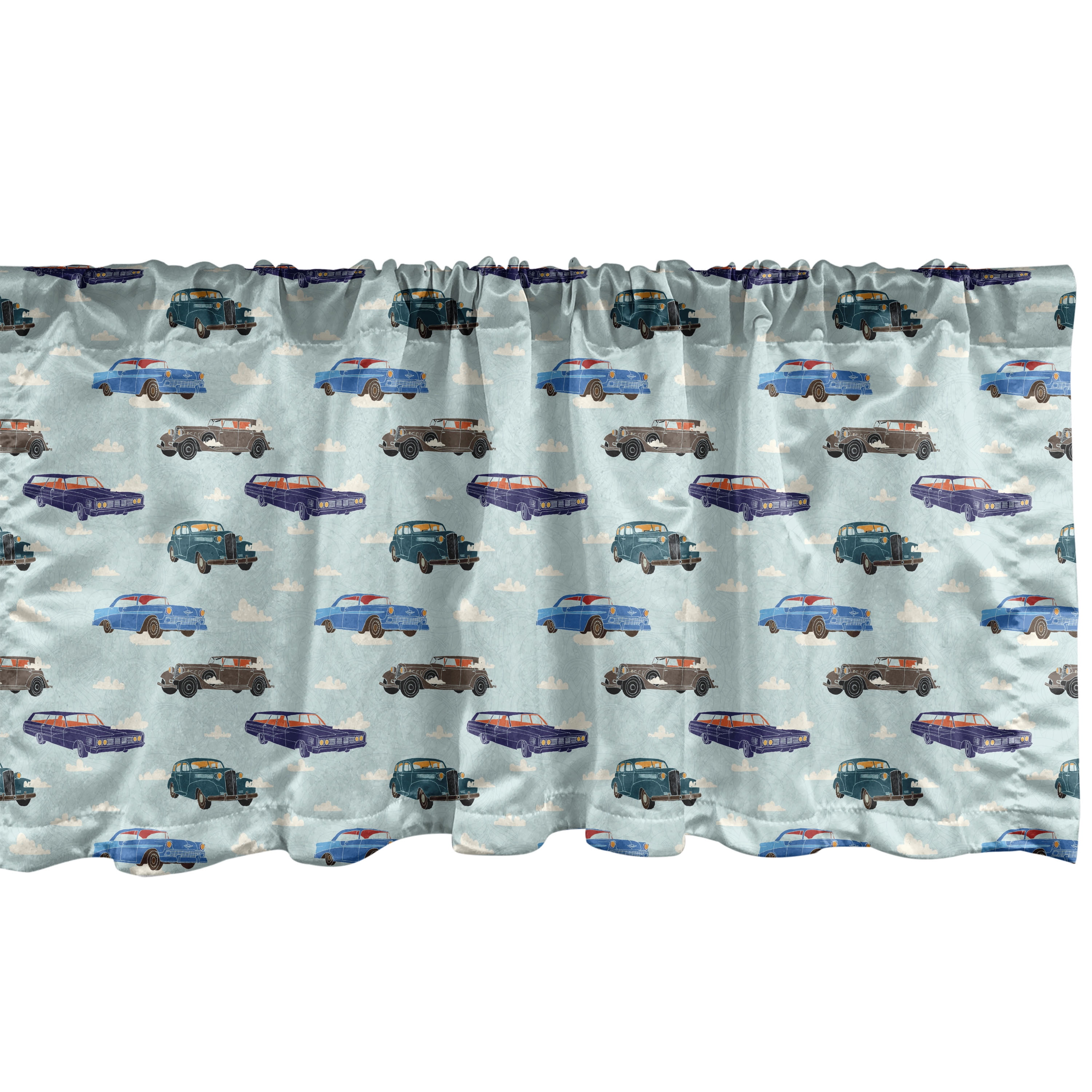 Ambesonne Cars Window Valance, Abstarct Design Retro Ride, 54" X 18 ...
