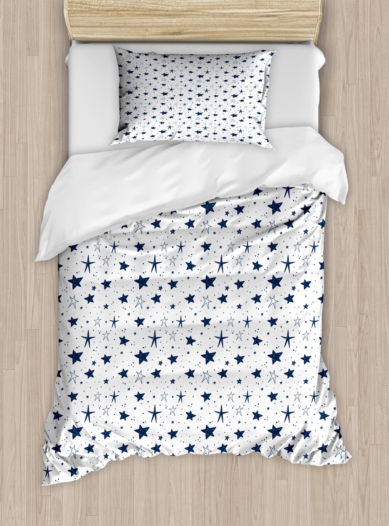 Ambesonne Cartoon Duvet Cover Sets, Stars Little Spots Sketchy, 2-Twin ...
