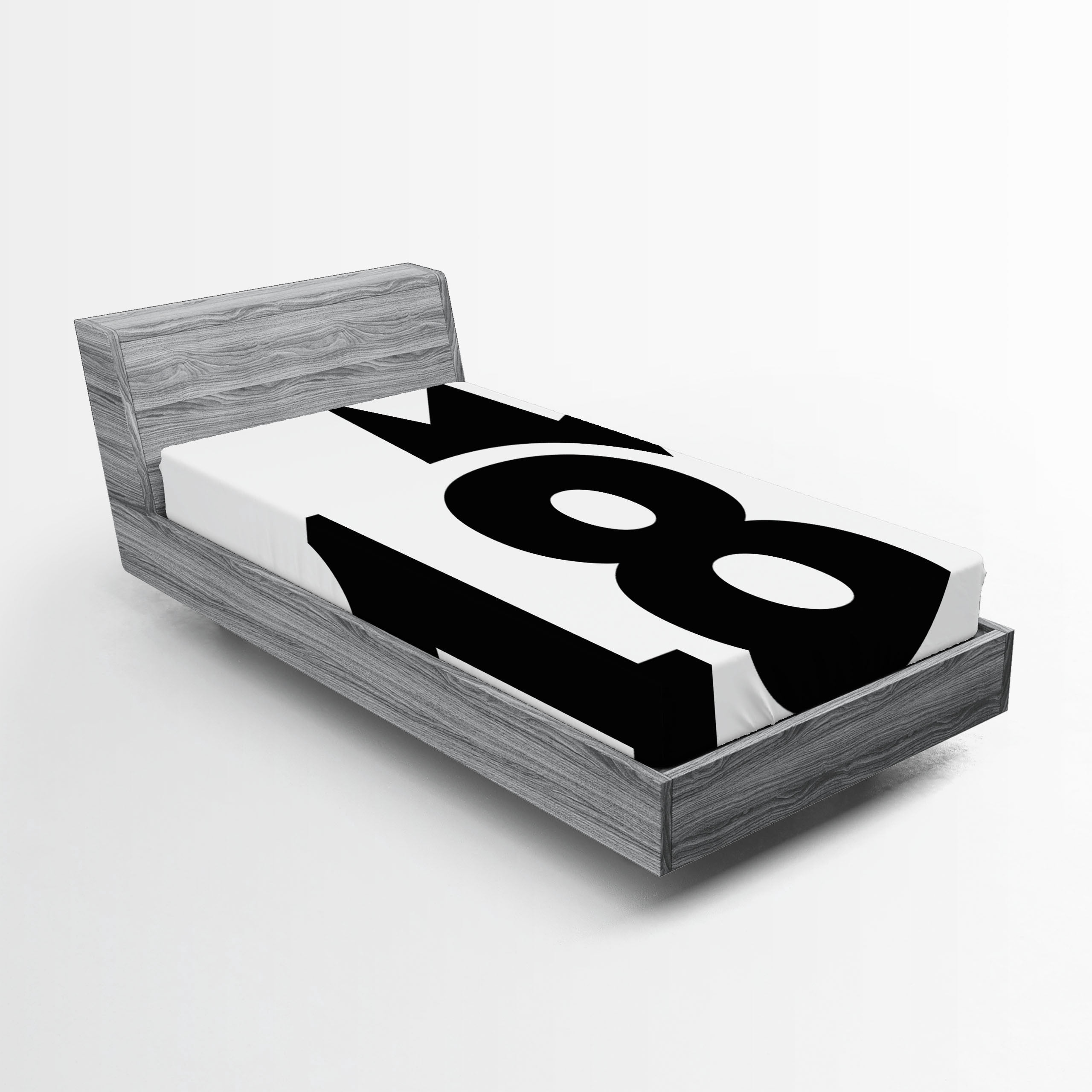 Ambesonne Cartoon Fitted Sheet, Jersey Seem Bold 18, Twin Size, Black ...